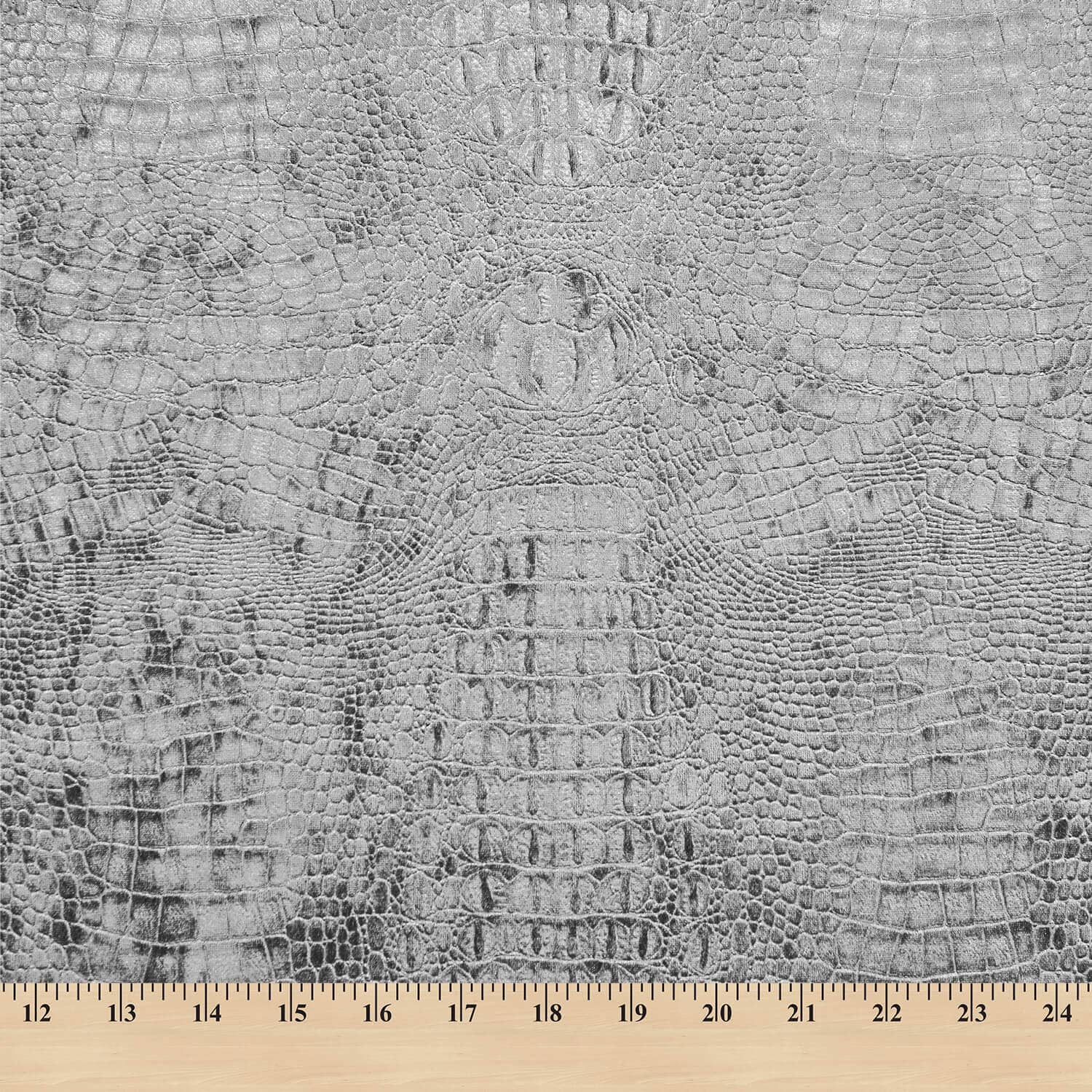 Crocodile Upholstery Velvet 56" Polyester Fabric By The Yard - Grey ...