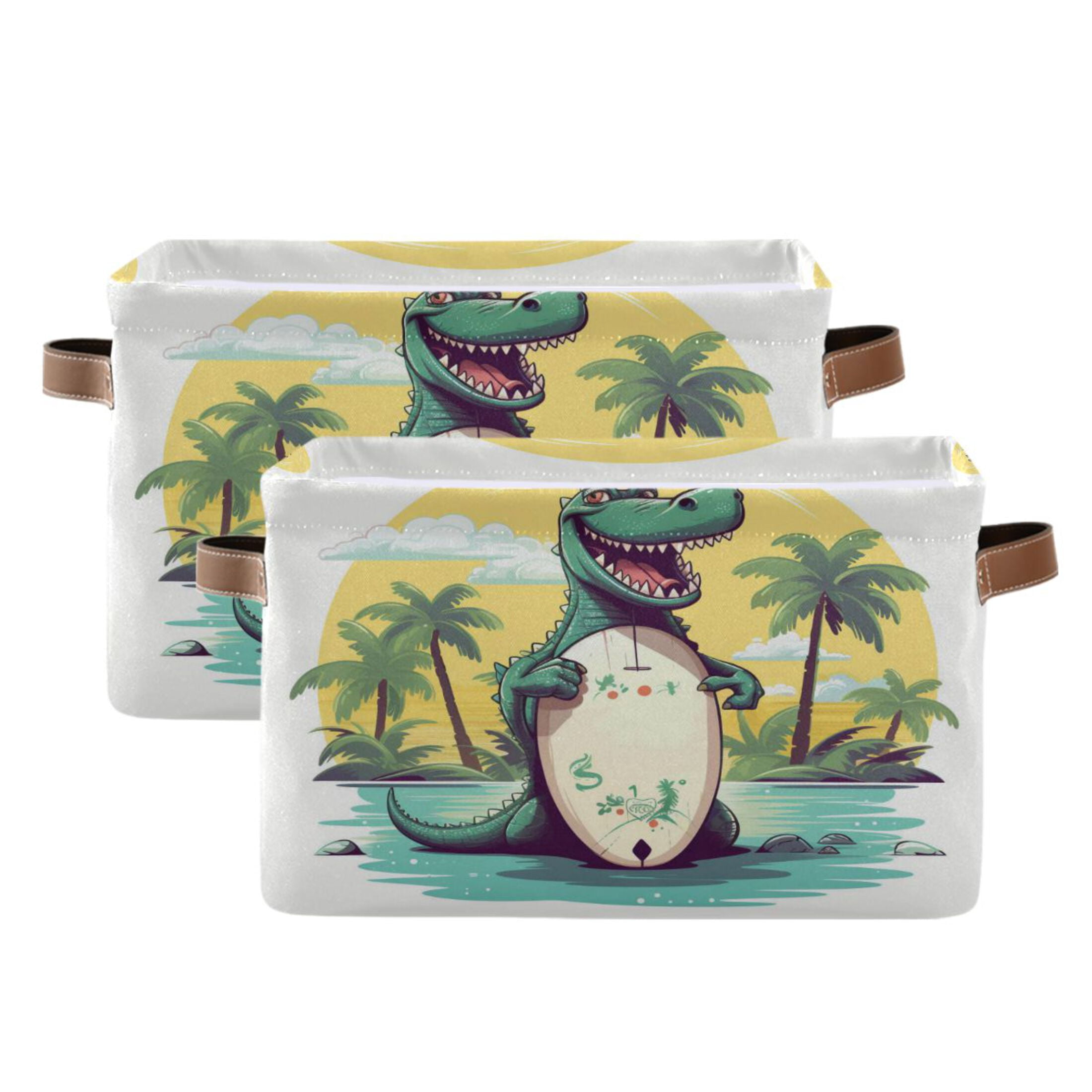 Crocodile and Surfboard Storage Bins with Handle Fabric Organizer ...