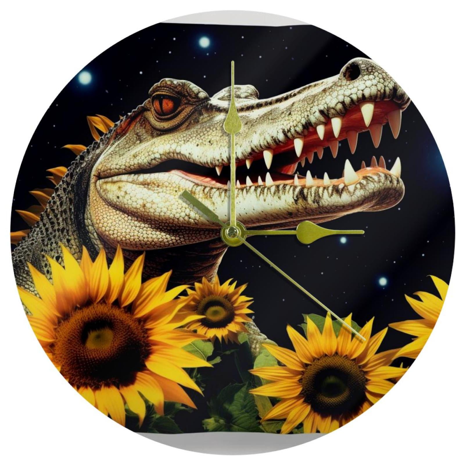 Crocodile star 9.8 Inch Round Acrylic Silent Non Ticking Battery ...