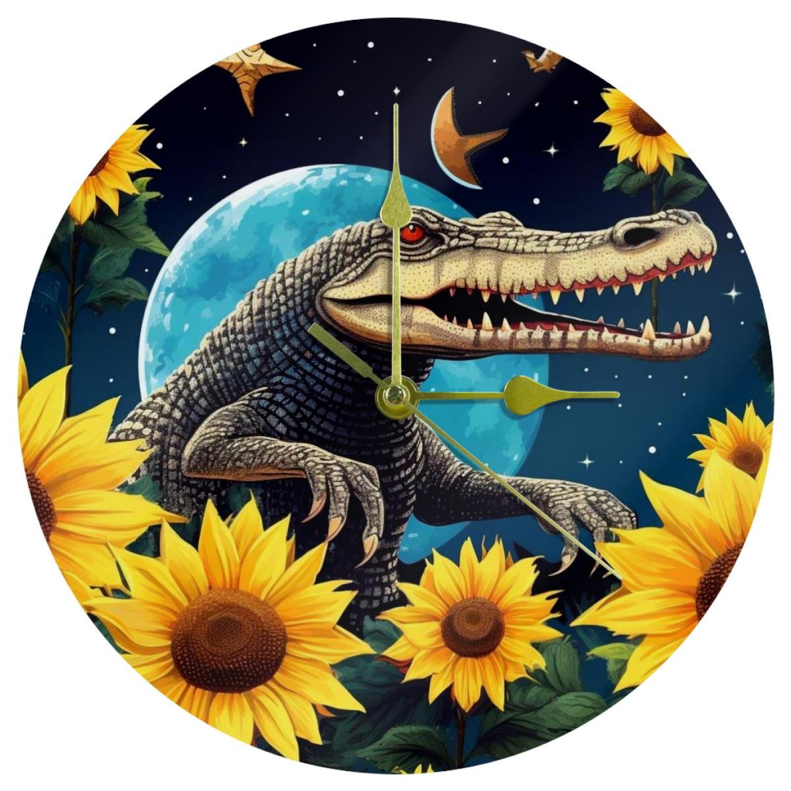 Crocodile star Circular Acrylic Wall Clock - Sleek and Stylish ...