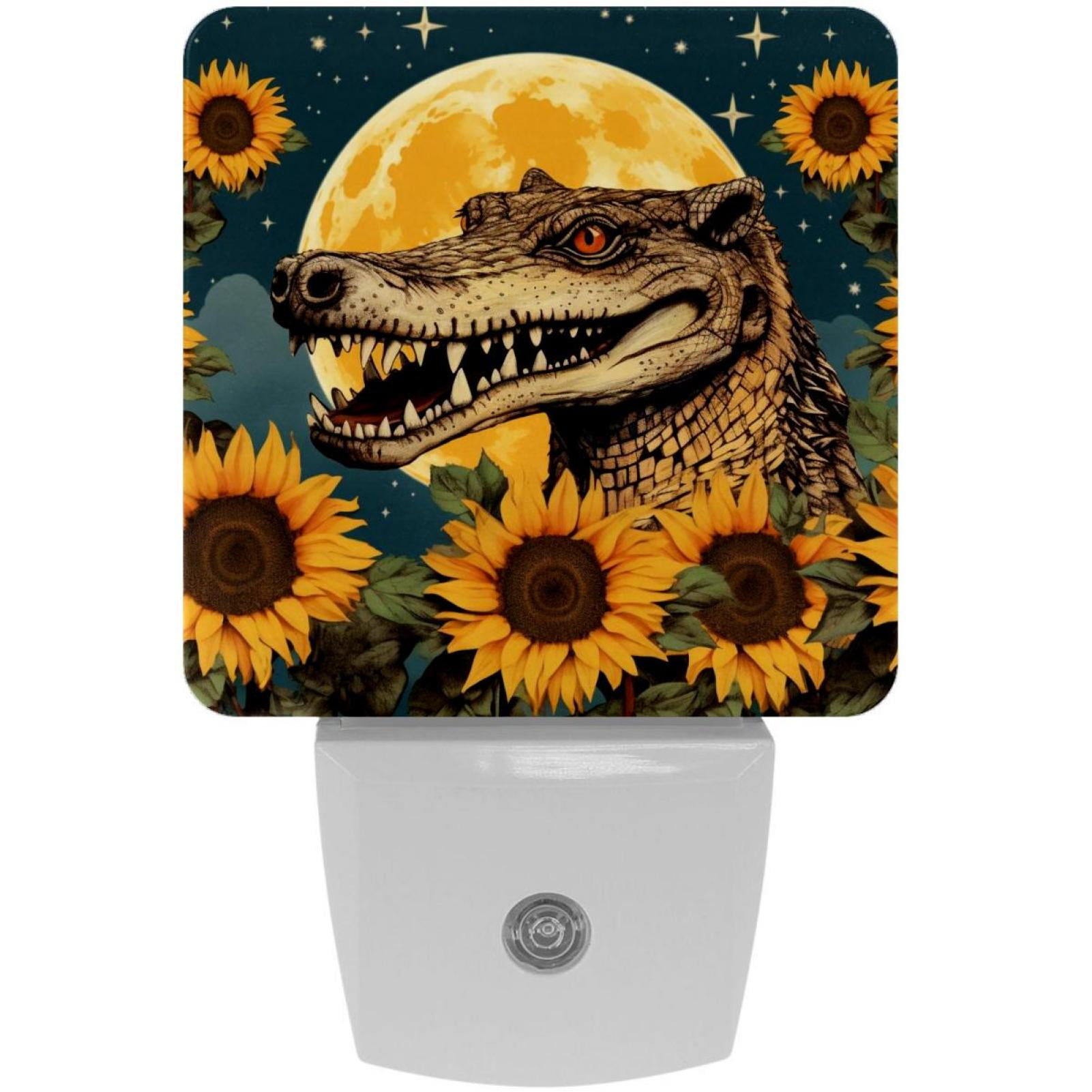 Crocodile star sunflower Square LED Night Lights - Small, Portable, and ...
