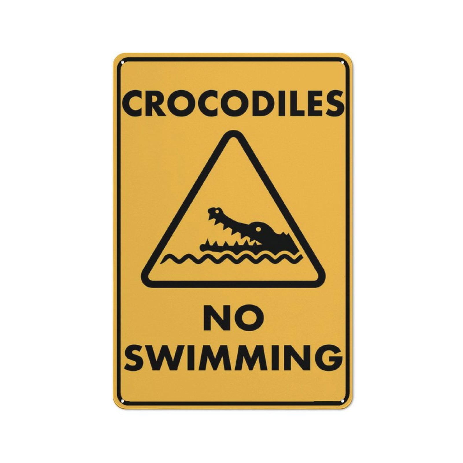 Crocodiles No Swimming Sign 12X8 Inches Metal Aluminum Signs, Weather ...