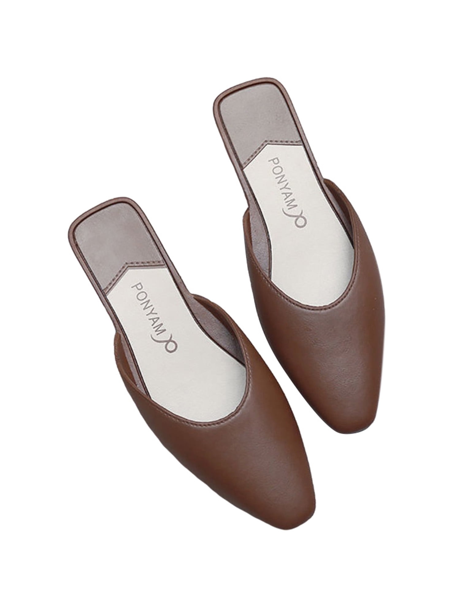 Crocowalk Mules For Women Flats Mules Backless Loafer Pointed Toe Flat ...