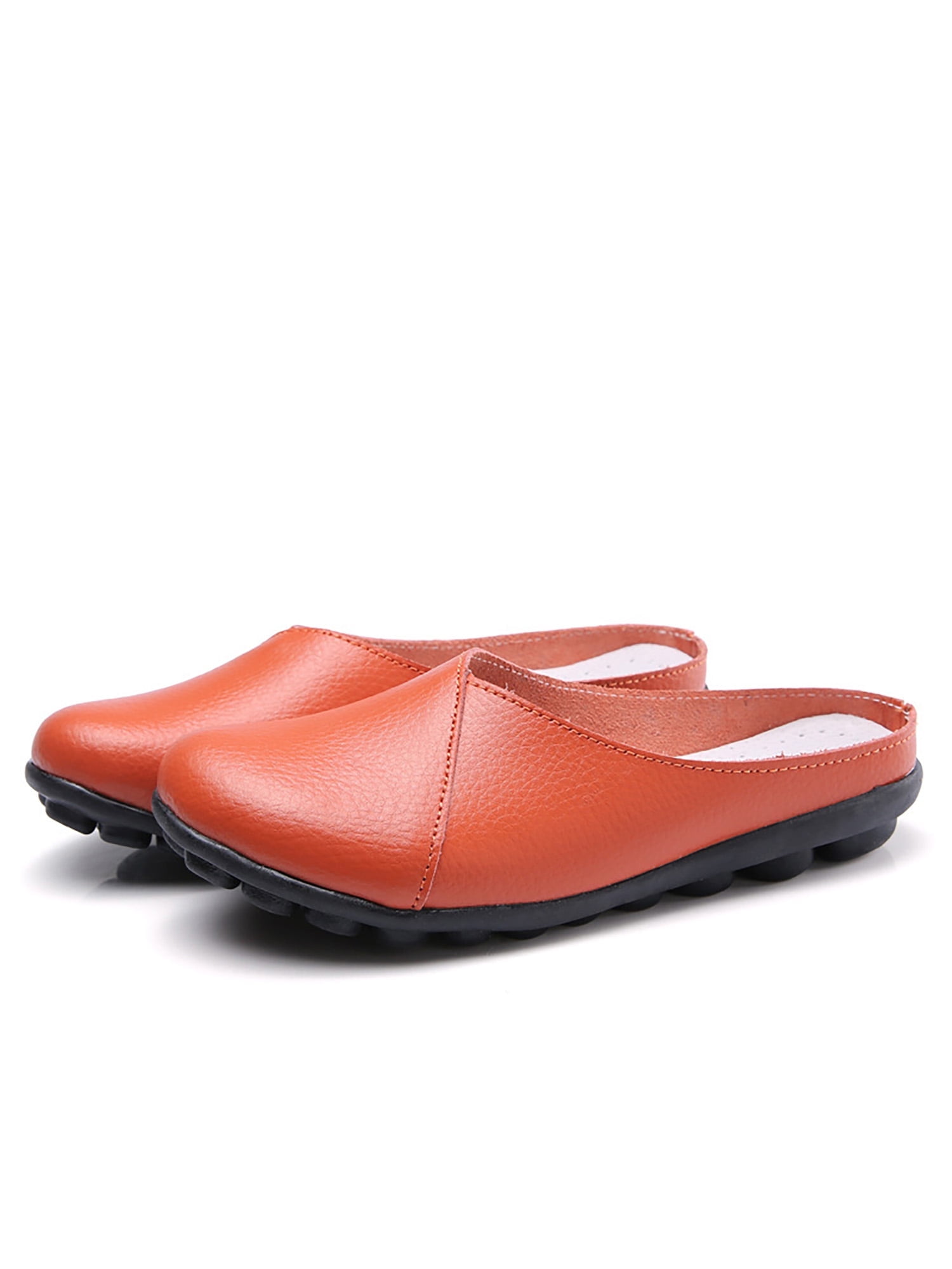 Crocowalk Mules for Women Round Toe Backless Flat Mules Comfortable ...