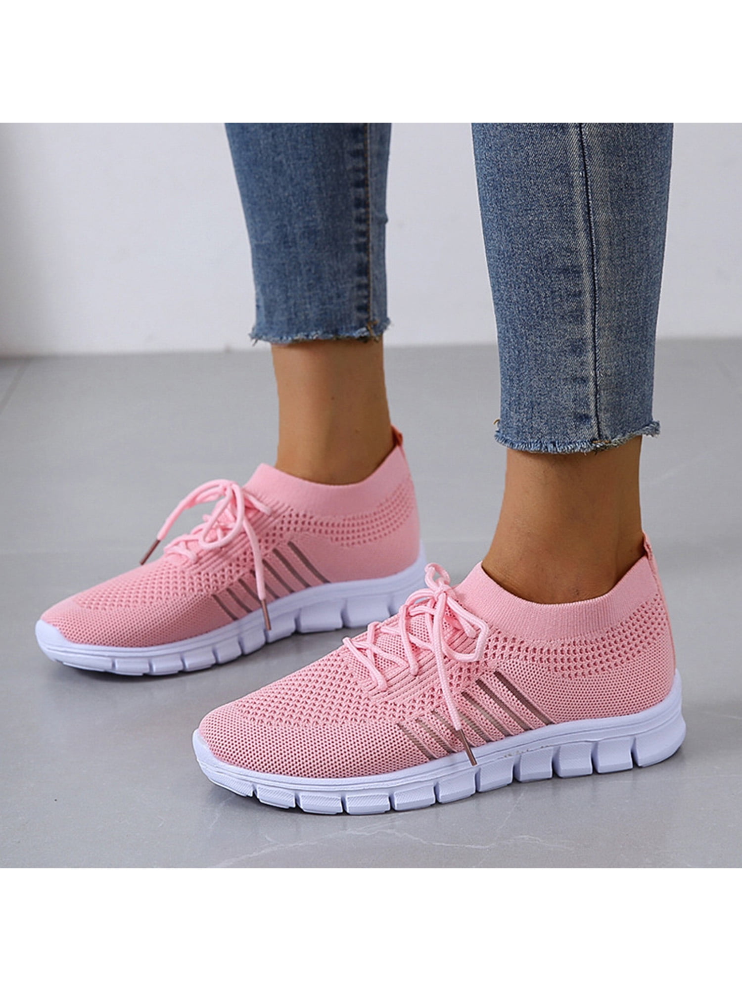 Crocowalk Women Mesh Sneakers Hiking Walking Running Flat Shoes ...