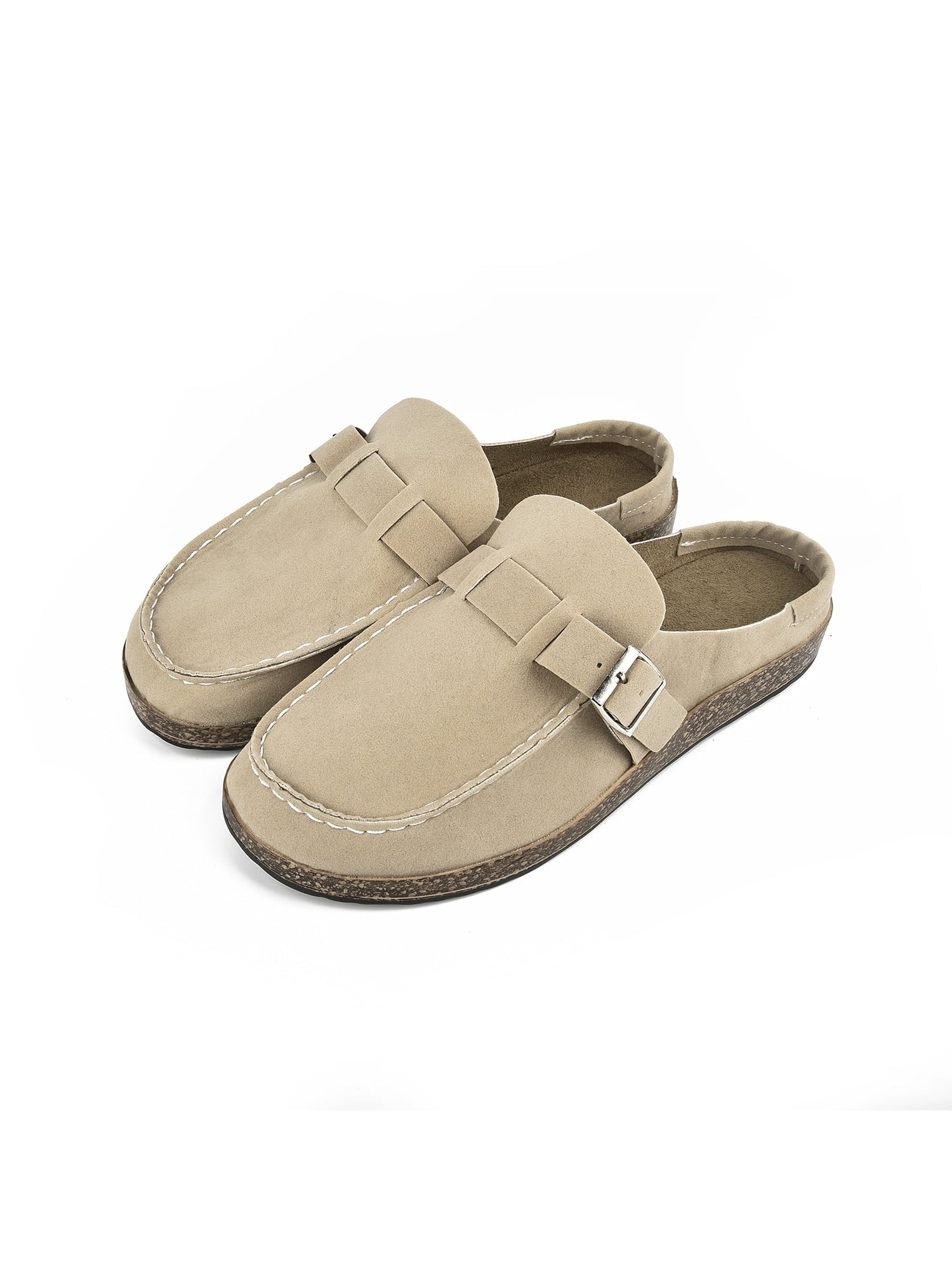 Crocowalk Women's Slider Buckle Sandals Clogs Slip on Flat Shoes Summer ...