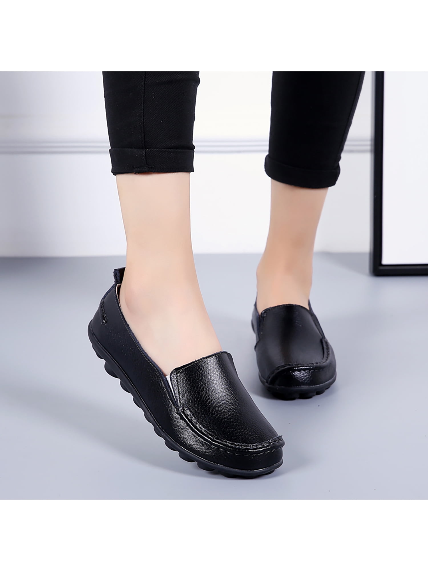 Crocowalk Women's Slip on Leather Loafers Comfortable Driving Casual ...