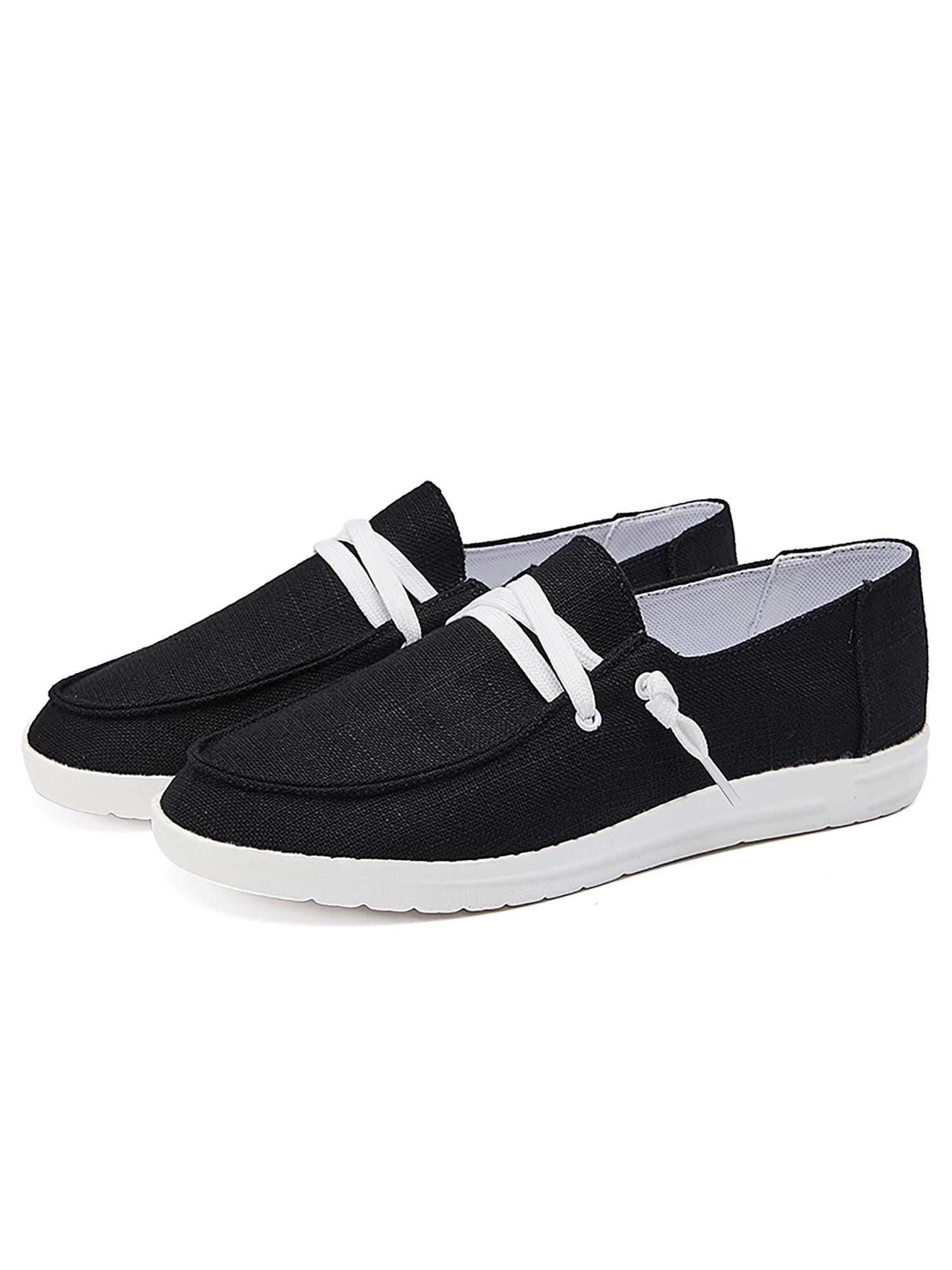 Crocowalk Womens Canvas Loafer Slip On Casual Closed Toe Lace Up ...