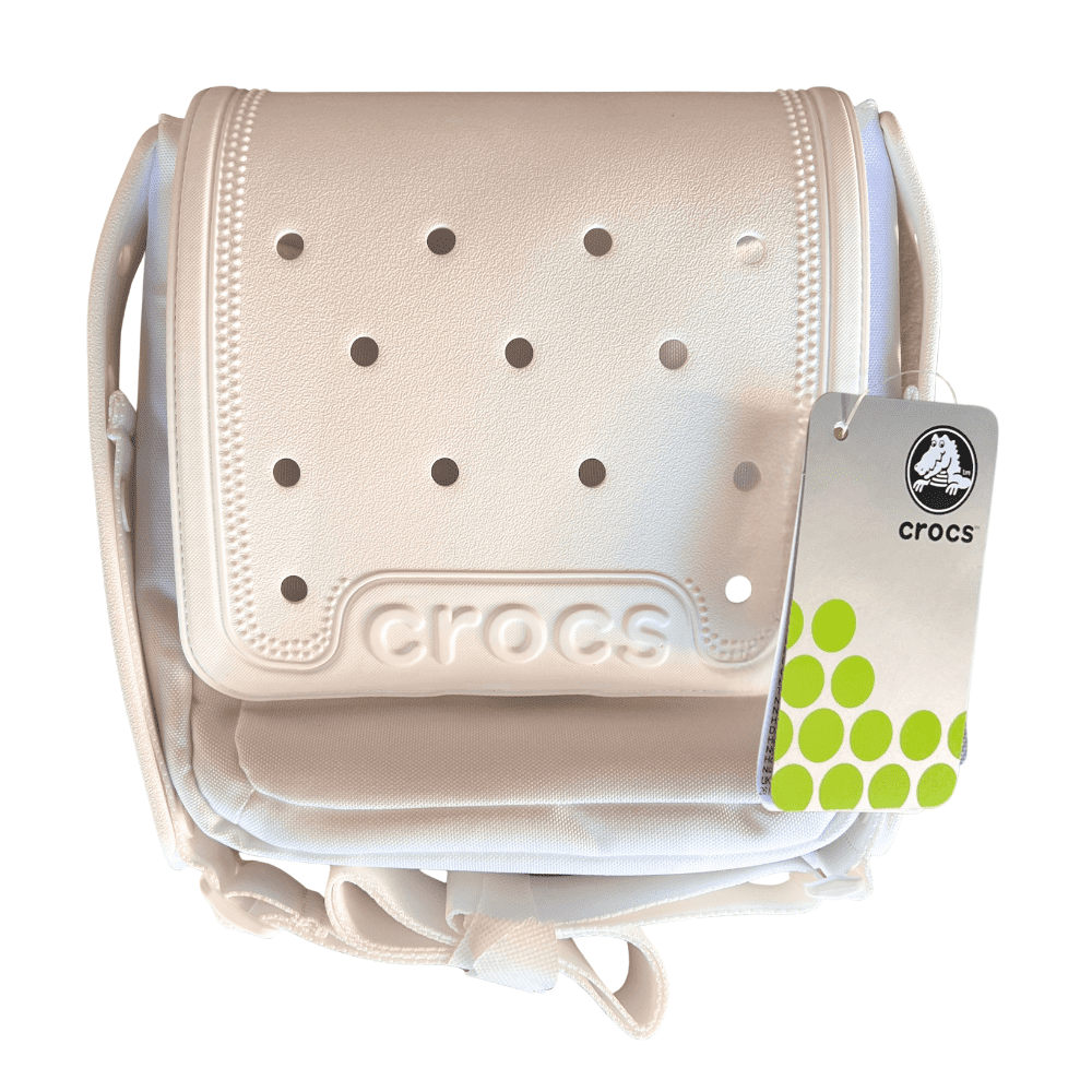 Crocs Classic Crossbody Bag White w/ Jibbitz Holes Adjustable Strap ...