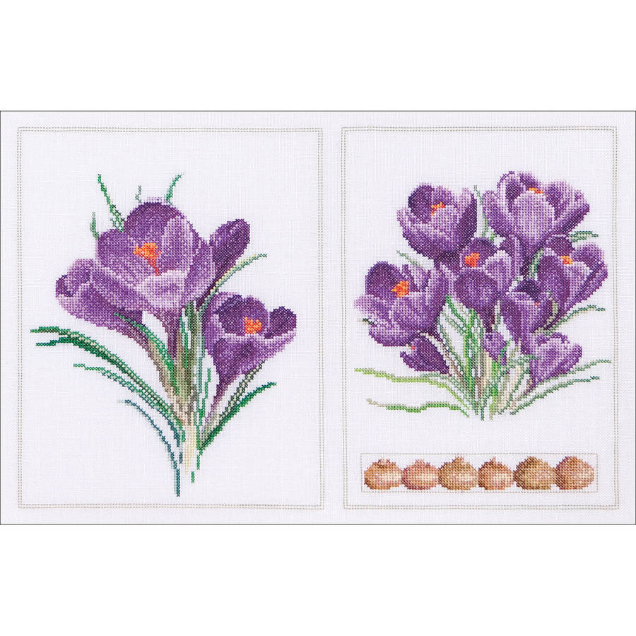 Crocus Panel On Aida Counted Cross-Stitch Kit, 14" x 8.75", 18-Count ...