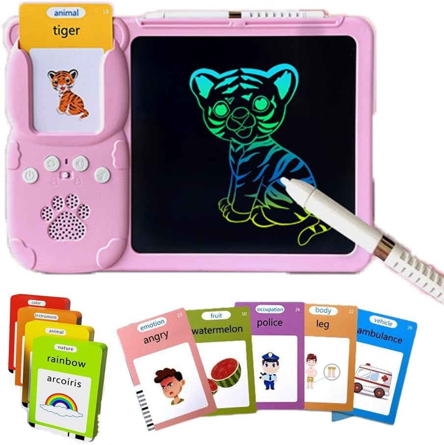 Croeve Talking Tablet, English and Spanish Talking Flash Cards - 2 in 1 ...