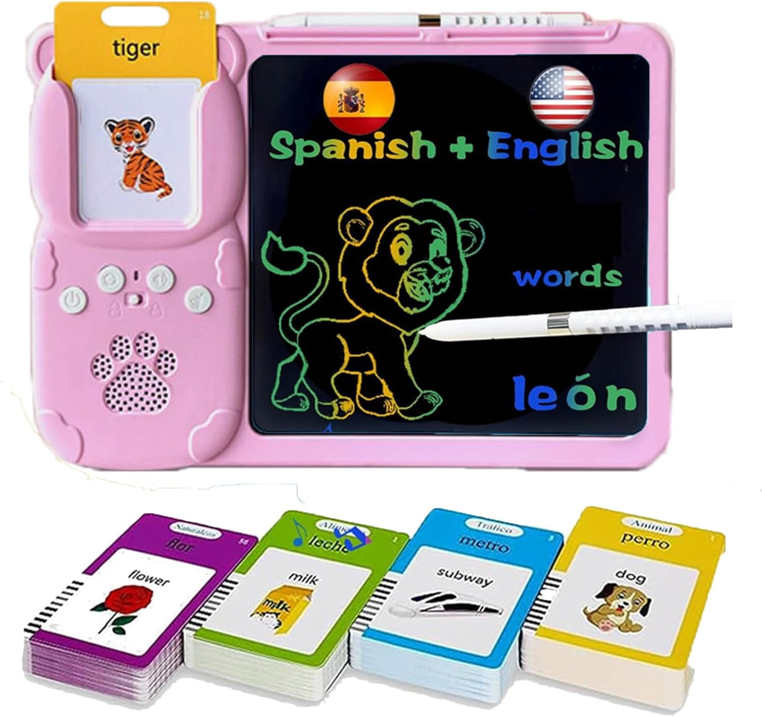 Croeve Talking Tablet,English and Spanish Talking Flash Cards, Croeve's ...