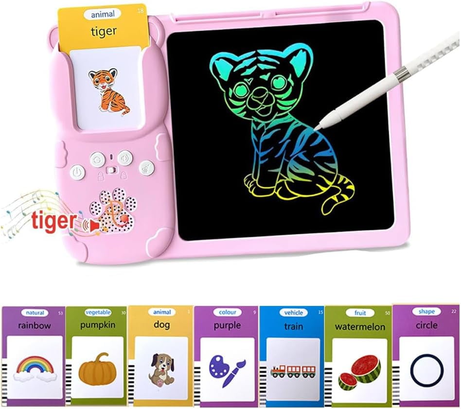 Croeve Talking Tablet, English and Spanish Talking Flash Cards ...