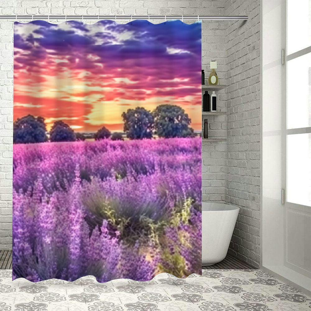 Croewell Lavender Flowers Pretty Shower Curtain 100% Polyester Chic ...