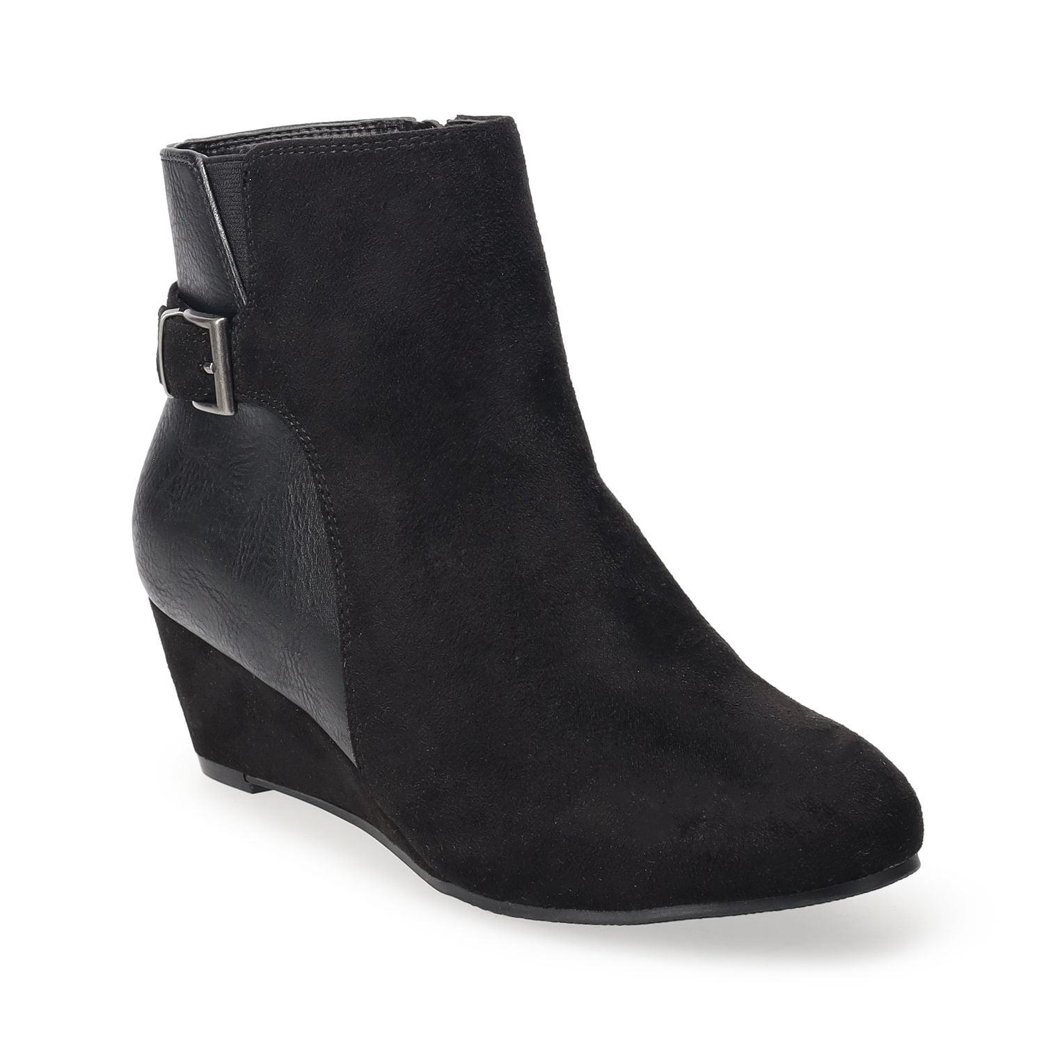 Croft & Barrow® Carmen Wedge Ankle Boots Color: Black Size: 10 WIDE ...