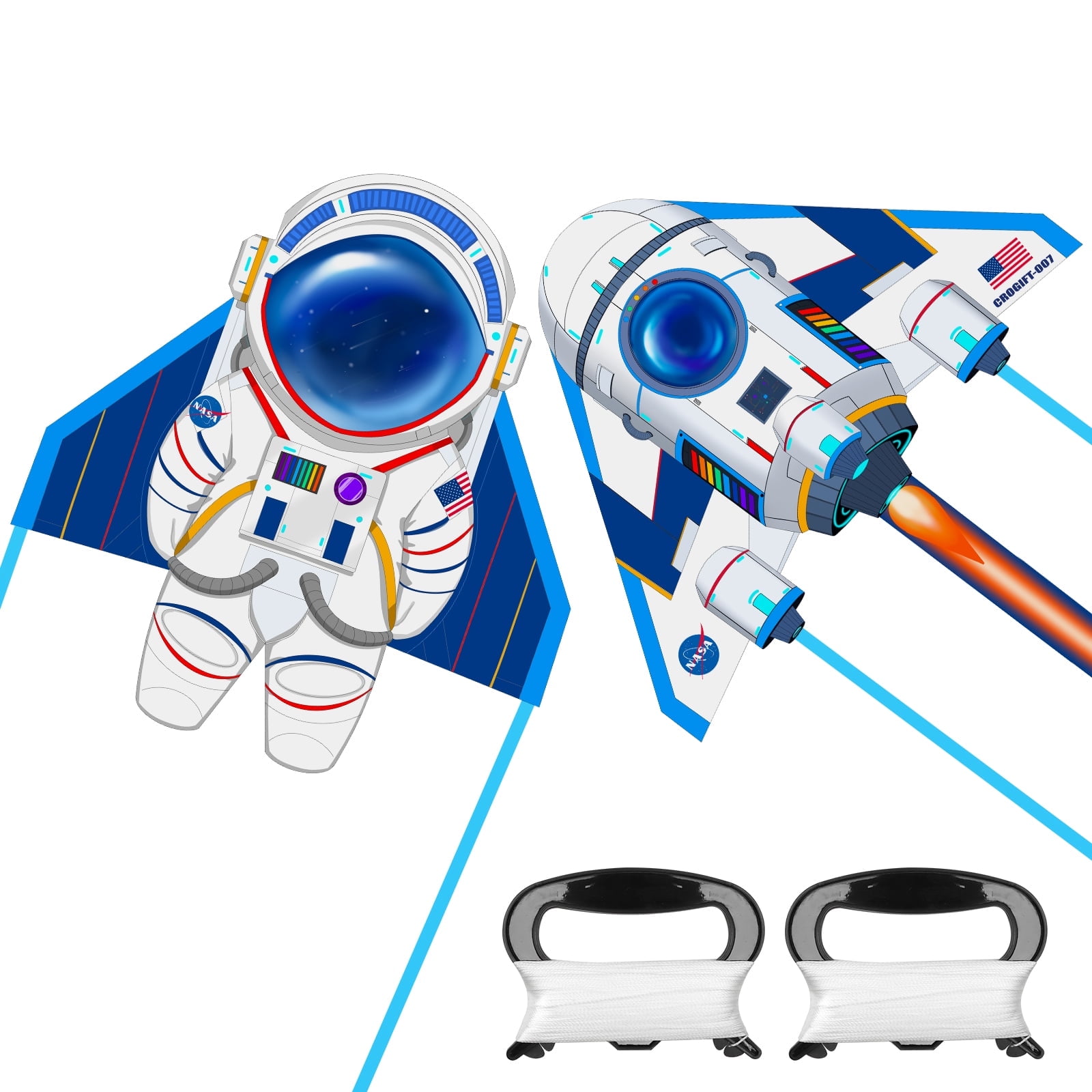 Crogift 2-Pack Airplane Kites for Kids & Adults, Family Outdoor Fun ...