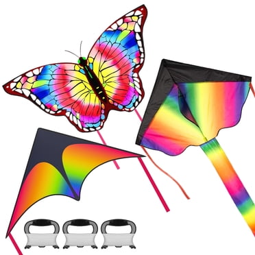 Assorted Flying Kite Pack by Fun Express, 28 x 28 with 54 in Tails ...