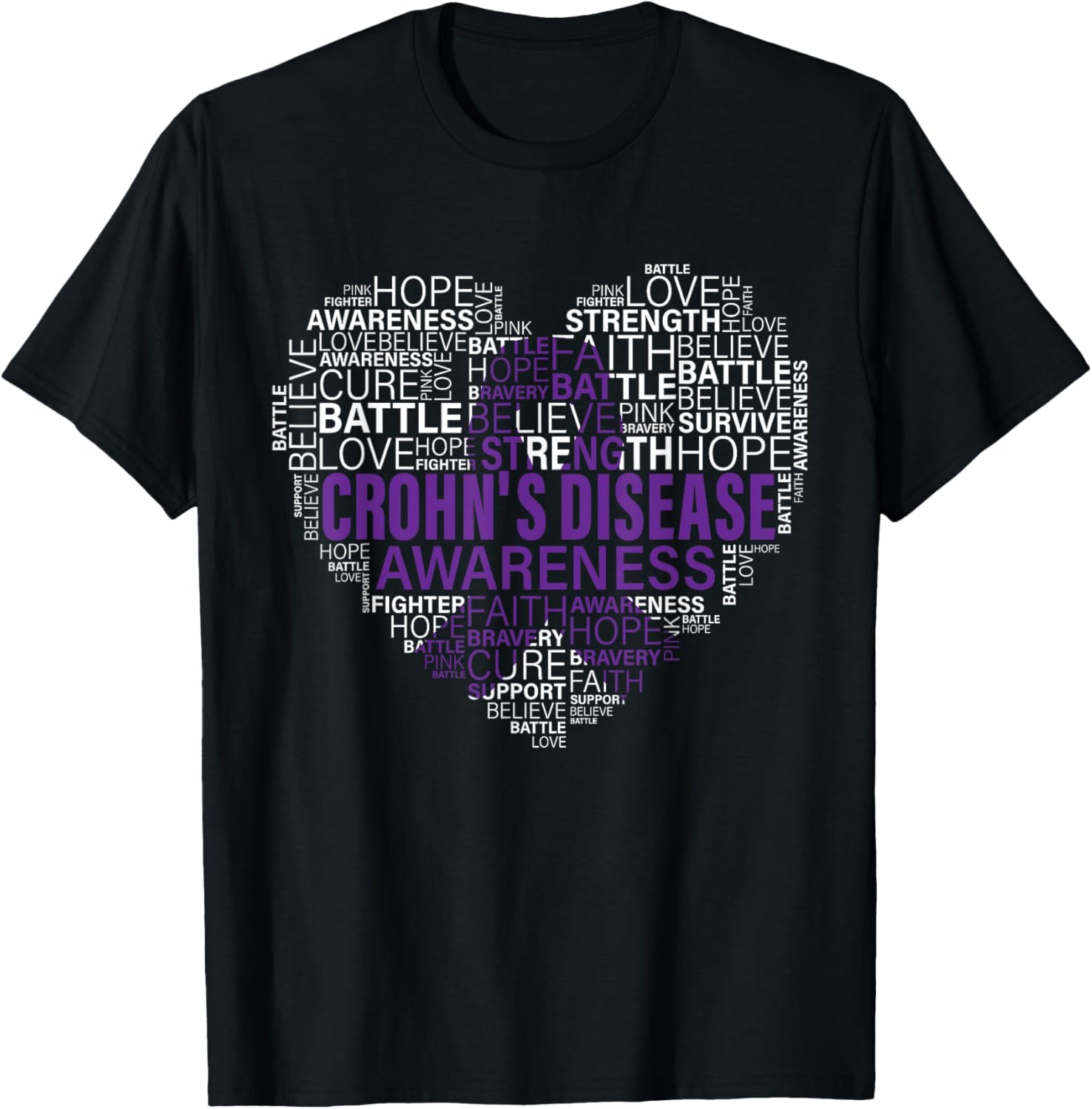 Crohn's disease Awareness Fight Hope Support Strong Warrior T-ShirtMen ...