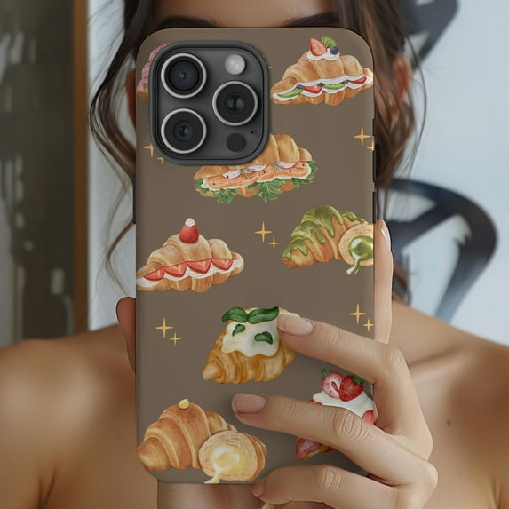 Croissant Aesthetic Phone Case French Pastry Art Style iPhone 17 16 15 ...