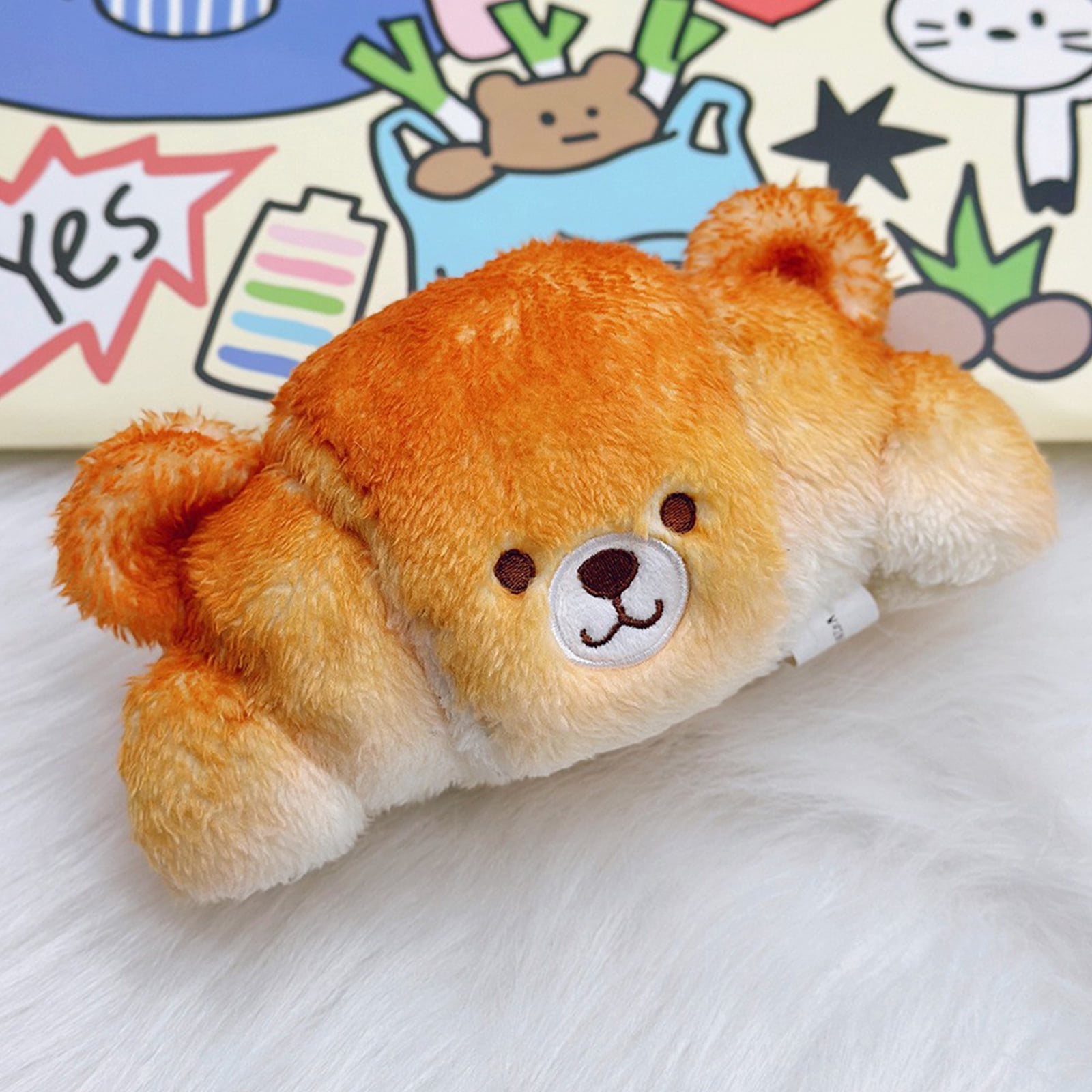 Croissant Bear Plush Toy - 7.5-Inch Soft Croissant Stuffed Animals ...