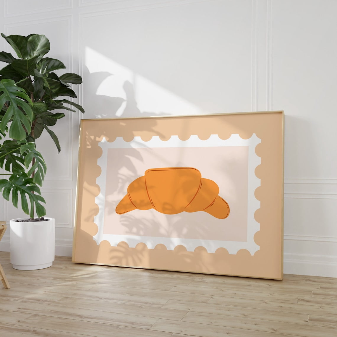 Croissant Kitchen Poster Trendy Breakfast Wall Art Poster Decor For ...