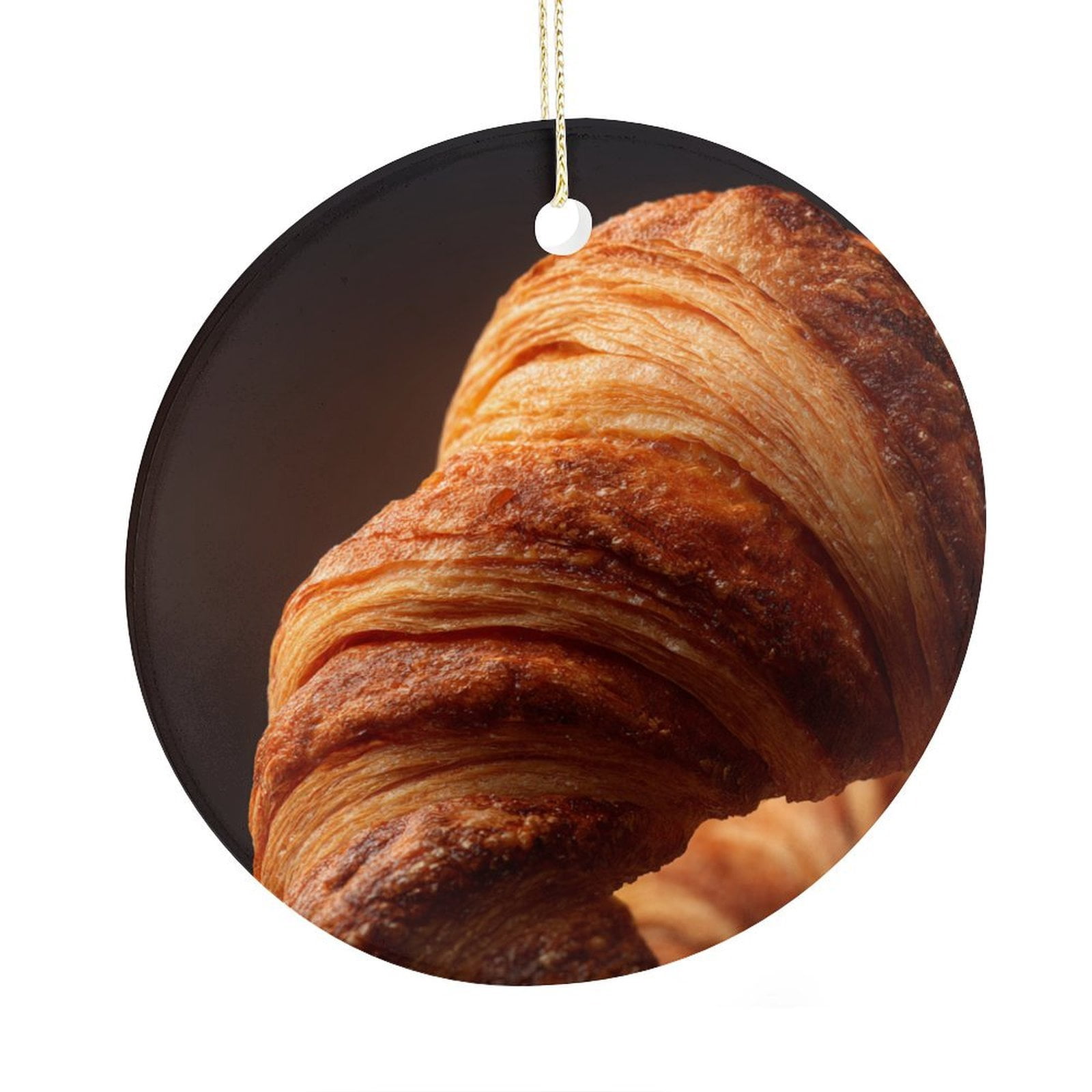 Croissant Pattern Gift Christmas Ornament Funny Realistic Food Double ...