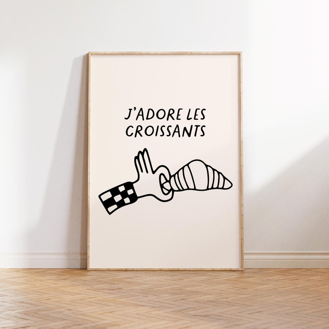 Croissant Poster Cute Kitchen Art Print Food Typography Wall Art Trendy ...