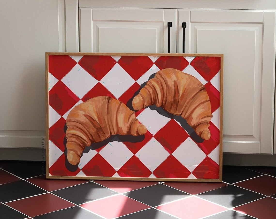 Croissant Poster, Food Print, French Croissant Poster, Bakery Art ...