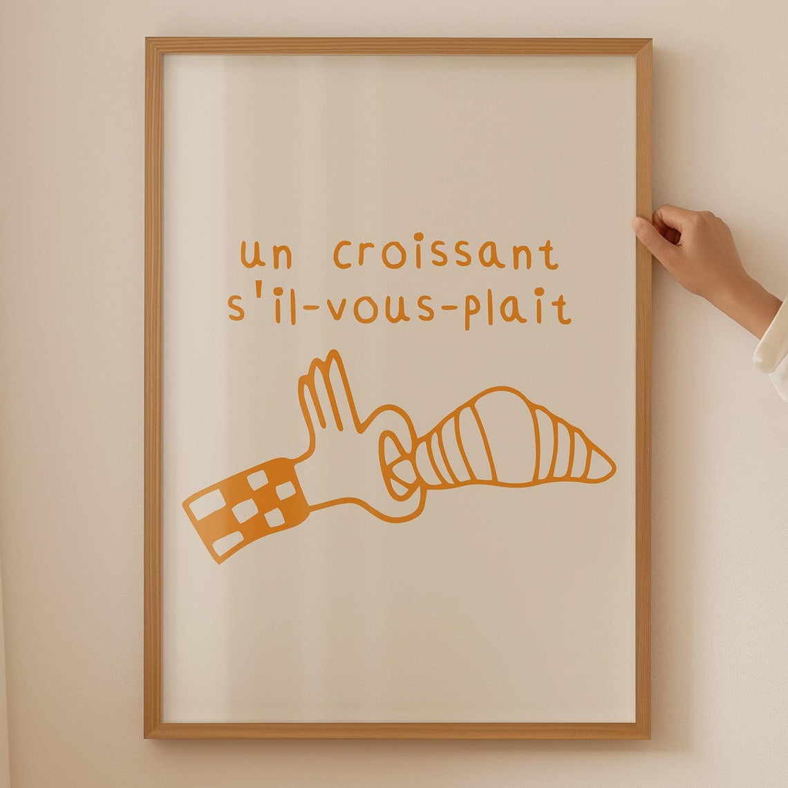 Croissant Poster Trendy Kitchen Decor Croissant Print French Wall Art ...