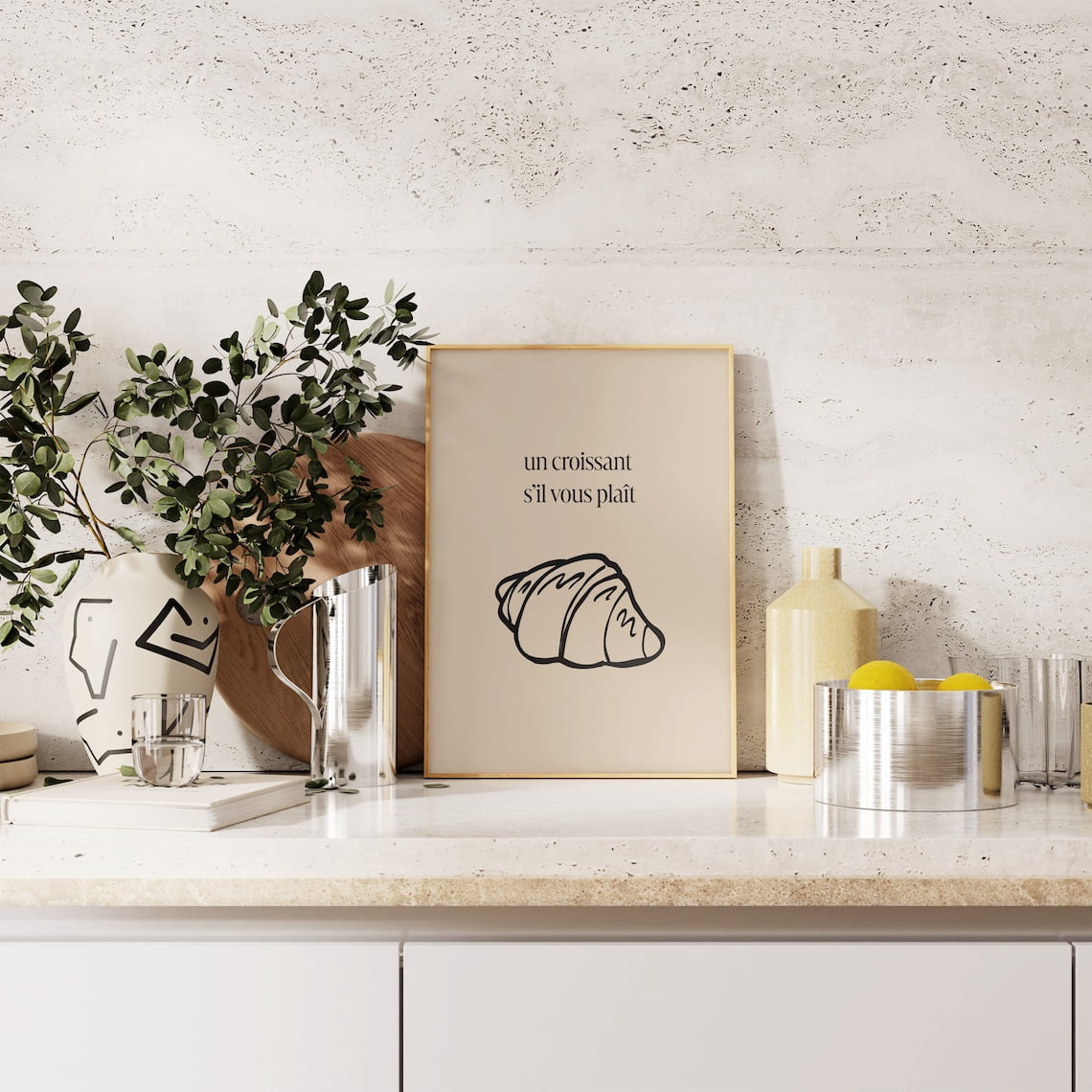 Croissant Print, French Kitchen Wall Art, Unframed Paper Poster 24x36in ...