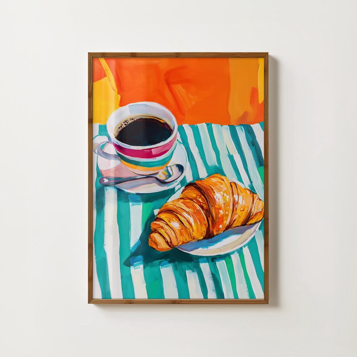 Croissant Print Patisserie Art Print Kitchen Wall Art Breakfast Club ...