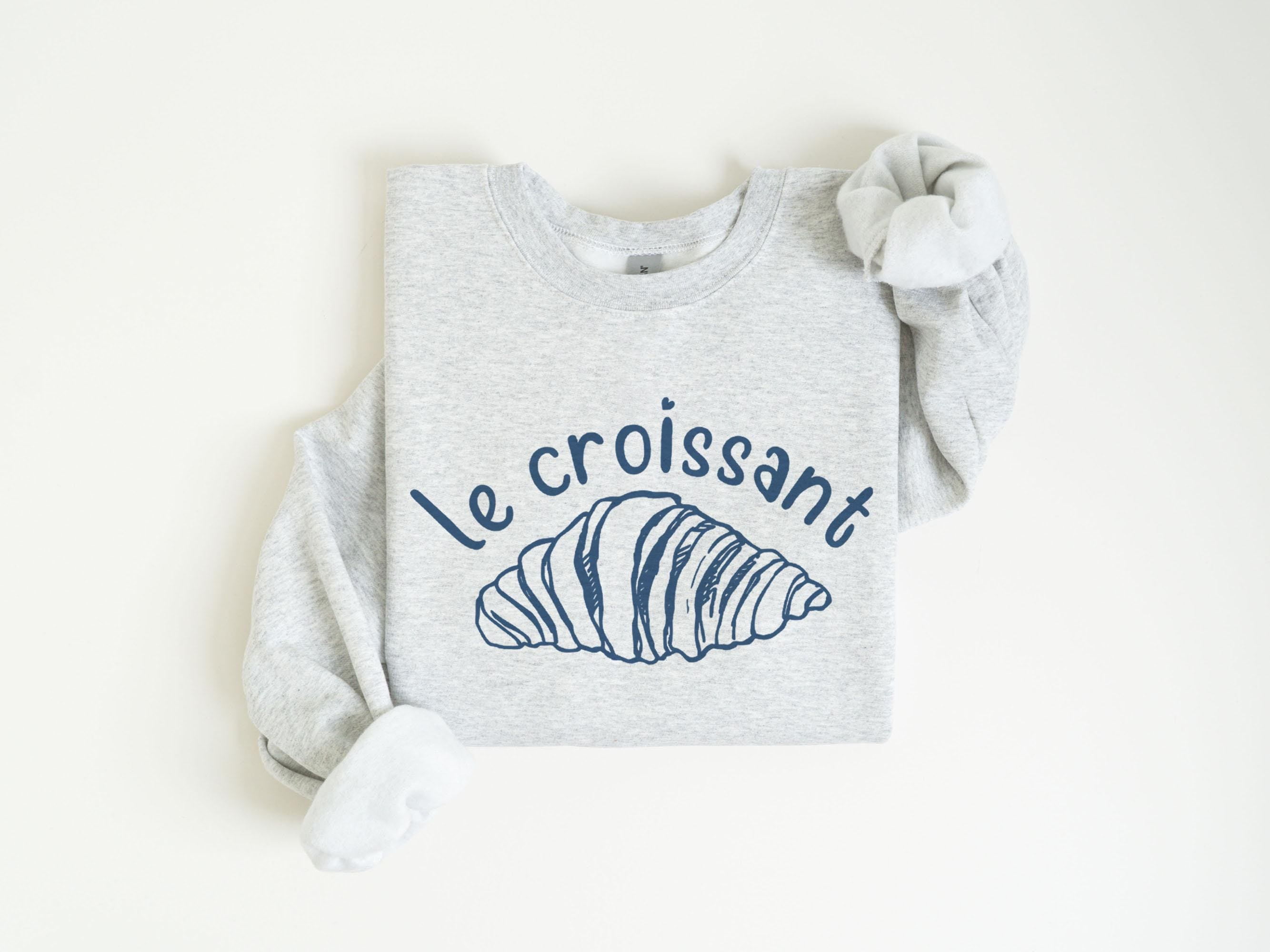Croissant T-Shirt, French Shirt, Breakfast Crewneck, Cafe Paris France ...
