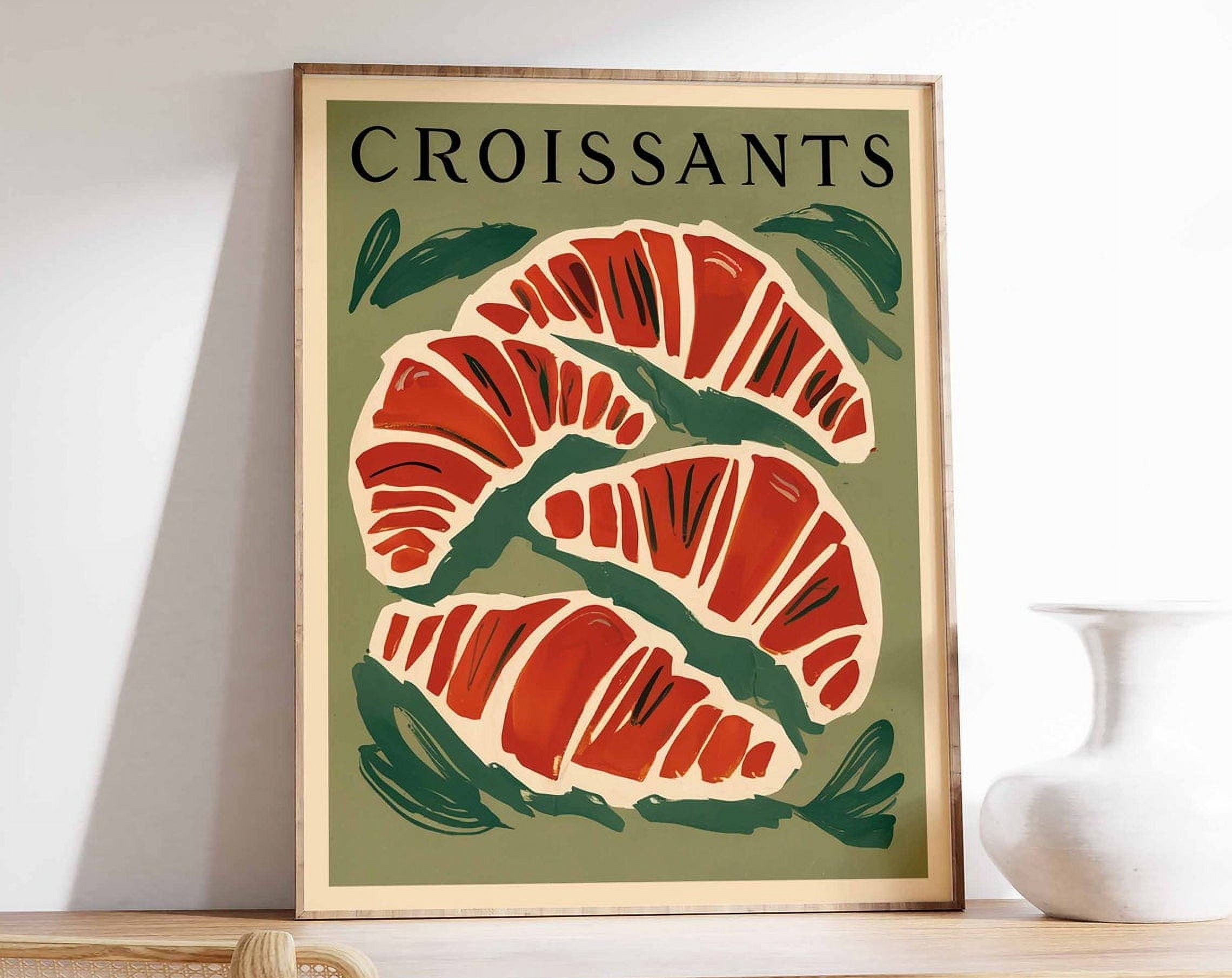 Croissants Poster, Baking Art, French Cafe Decor, Kitchen Decor ...