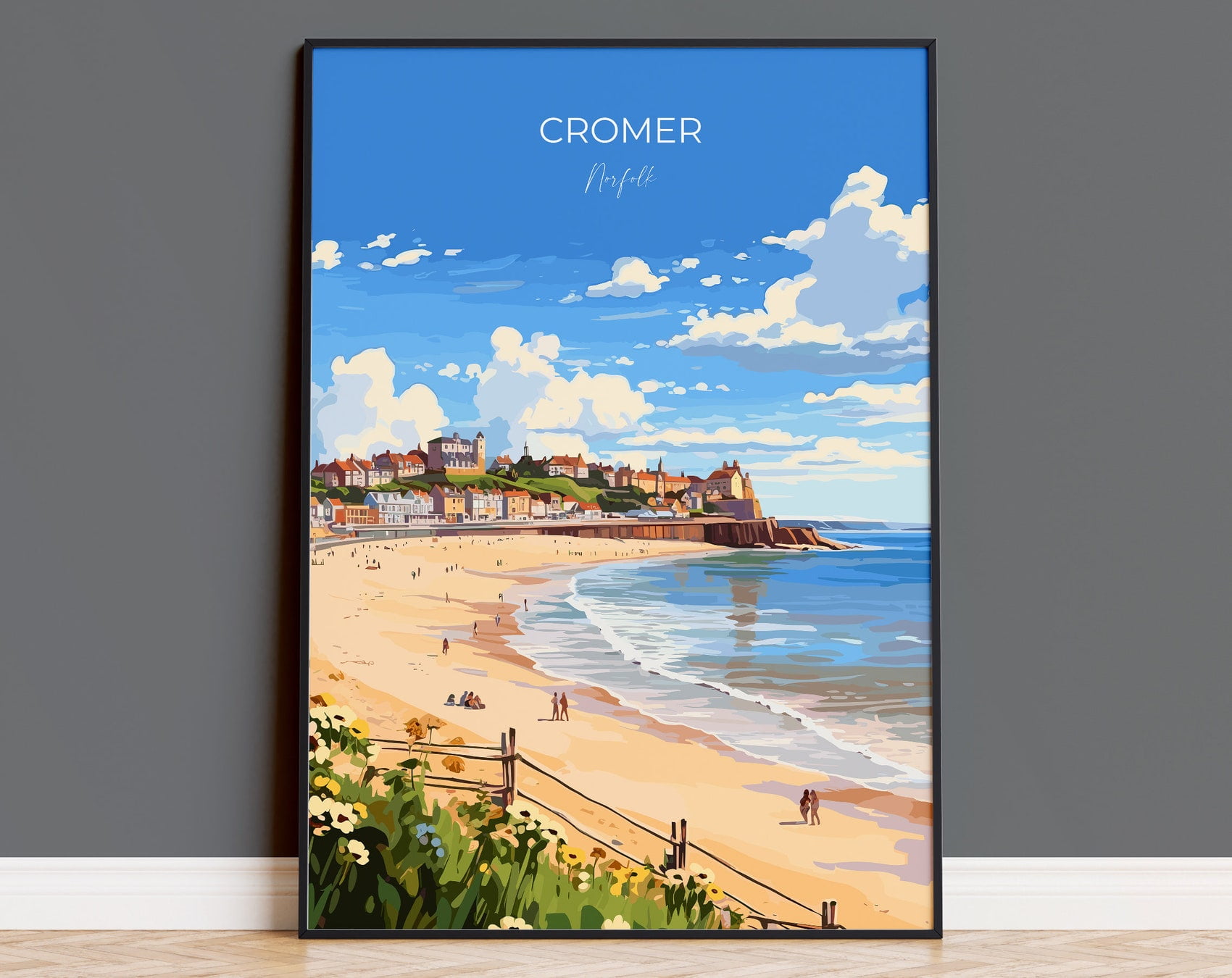 Cromer Beach Poster, Travel Print of Cromer, Norfolk Gift, England ...