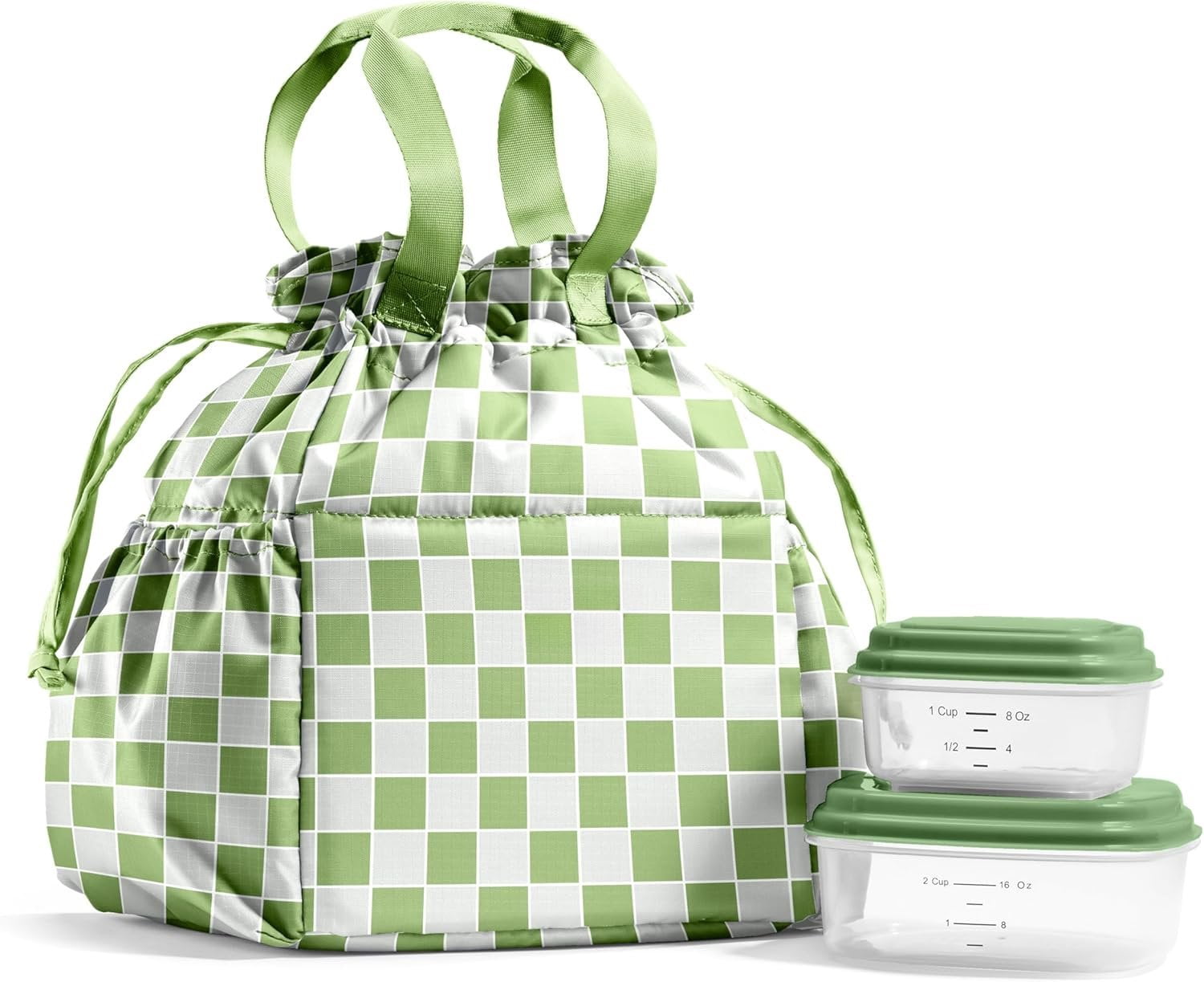 Cromwell Drawstring Lunch Bag for Women, Complete Lunch Set with 2 ...