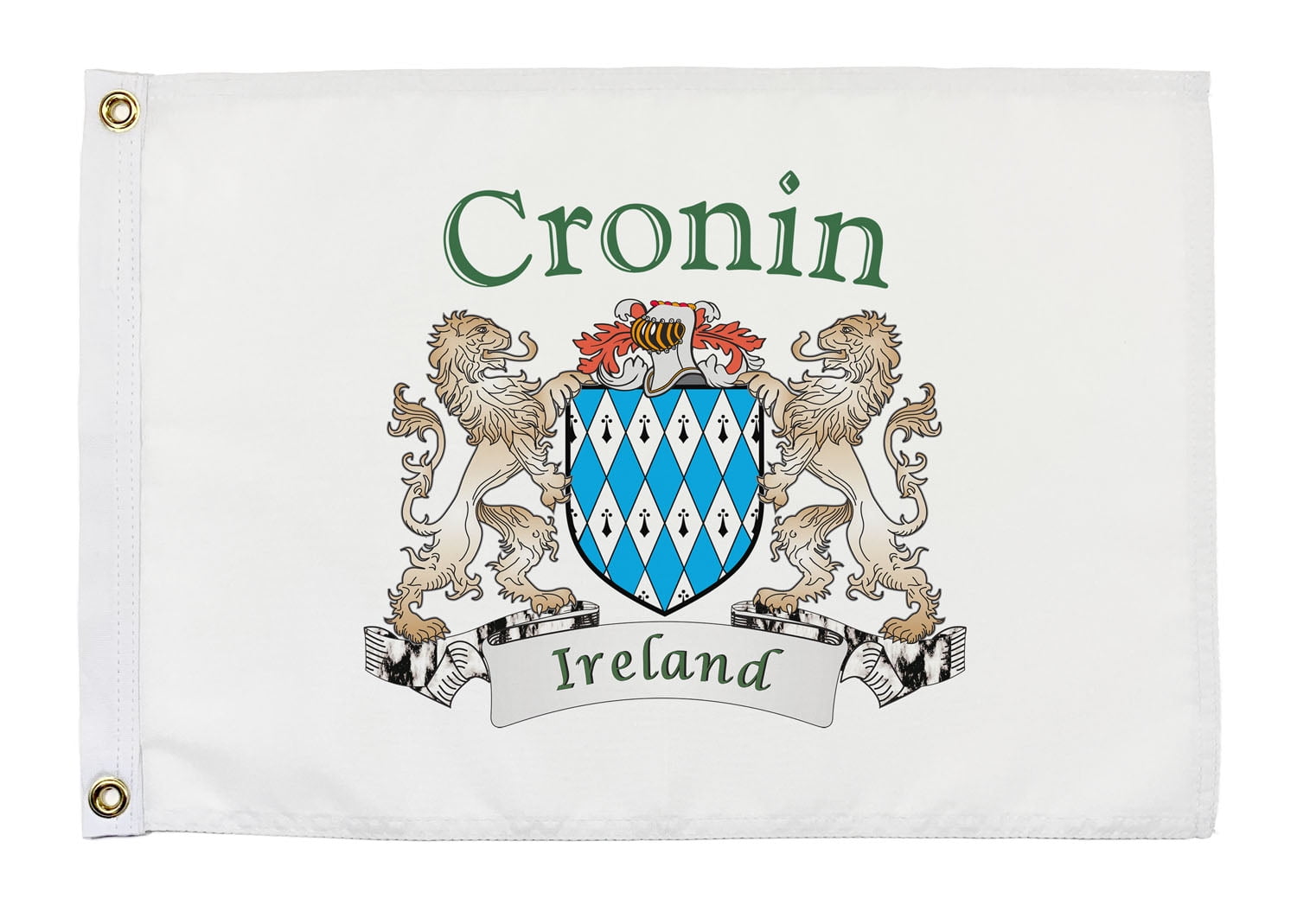 Cronin Irish Coat of Arms Small White Flag - 16"x10.5" inches - Walmart.com