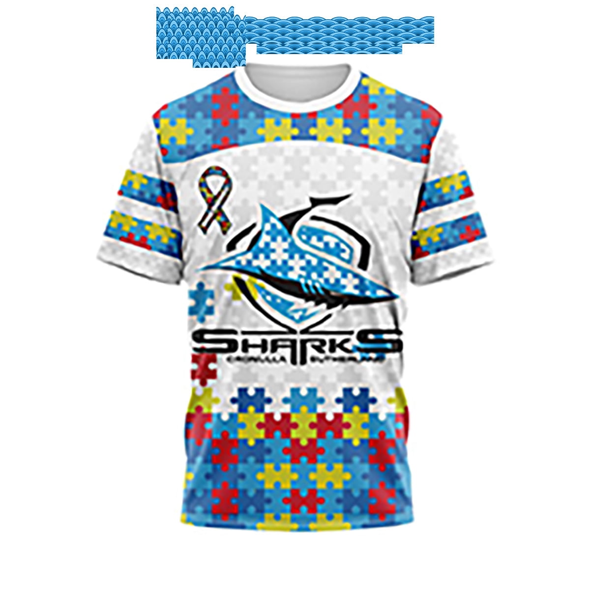 Cronulla Sutherland Sharks NRL Autism Awareness Concept Kits Hoodie T ...