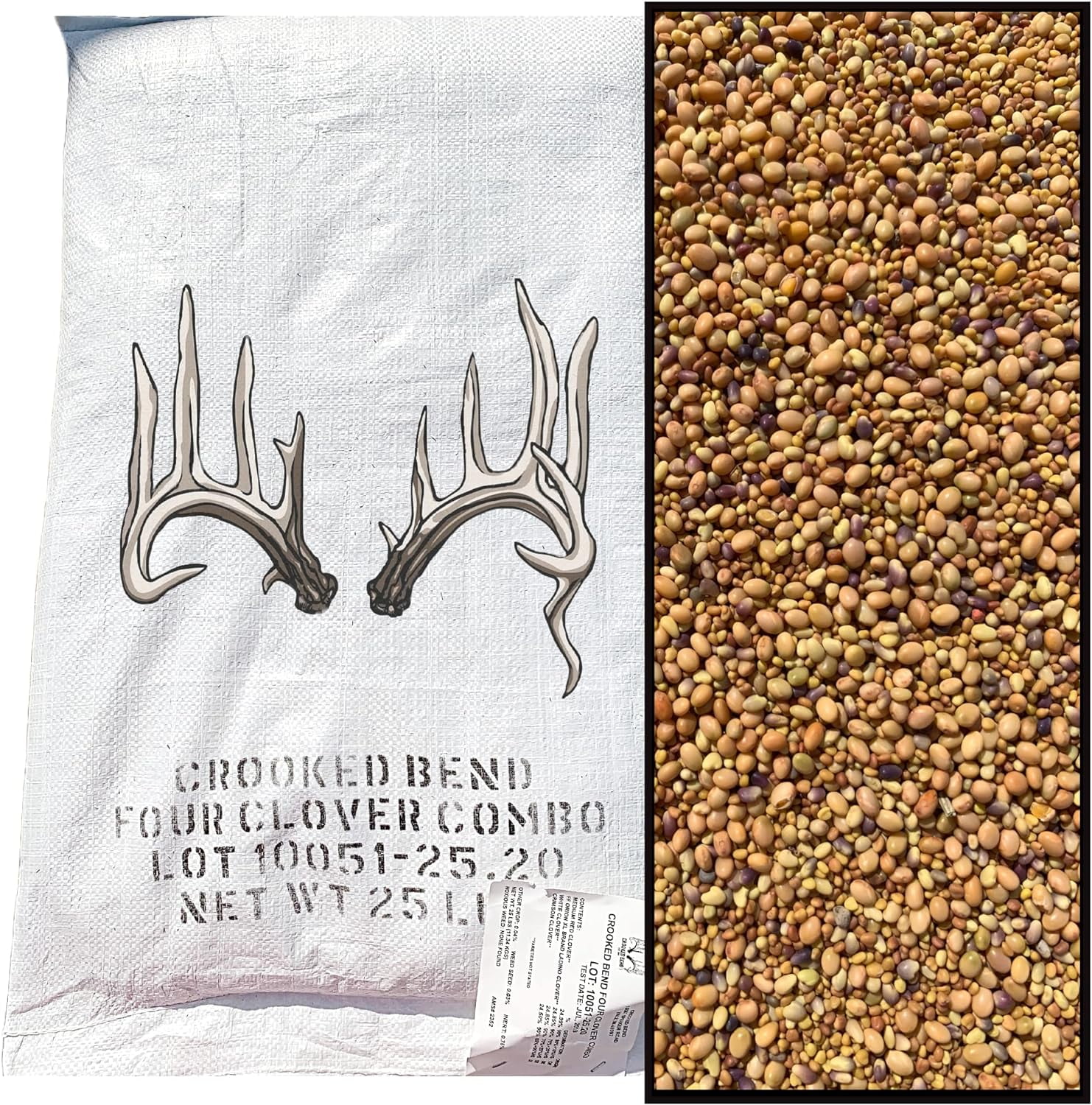 Crooked Bend Four Clover Combo Blend, 25LB Bulk, Perennial Food Plot ...