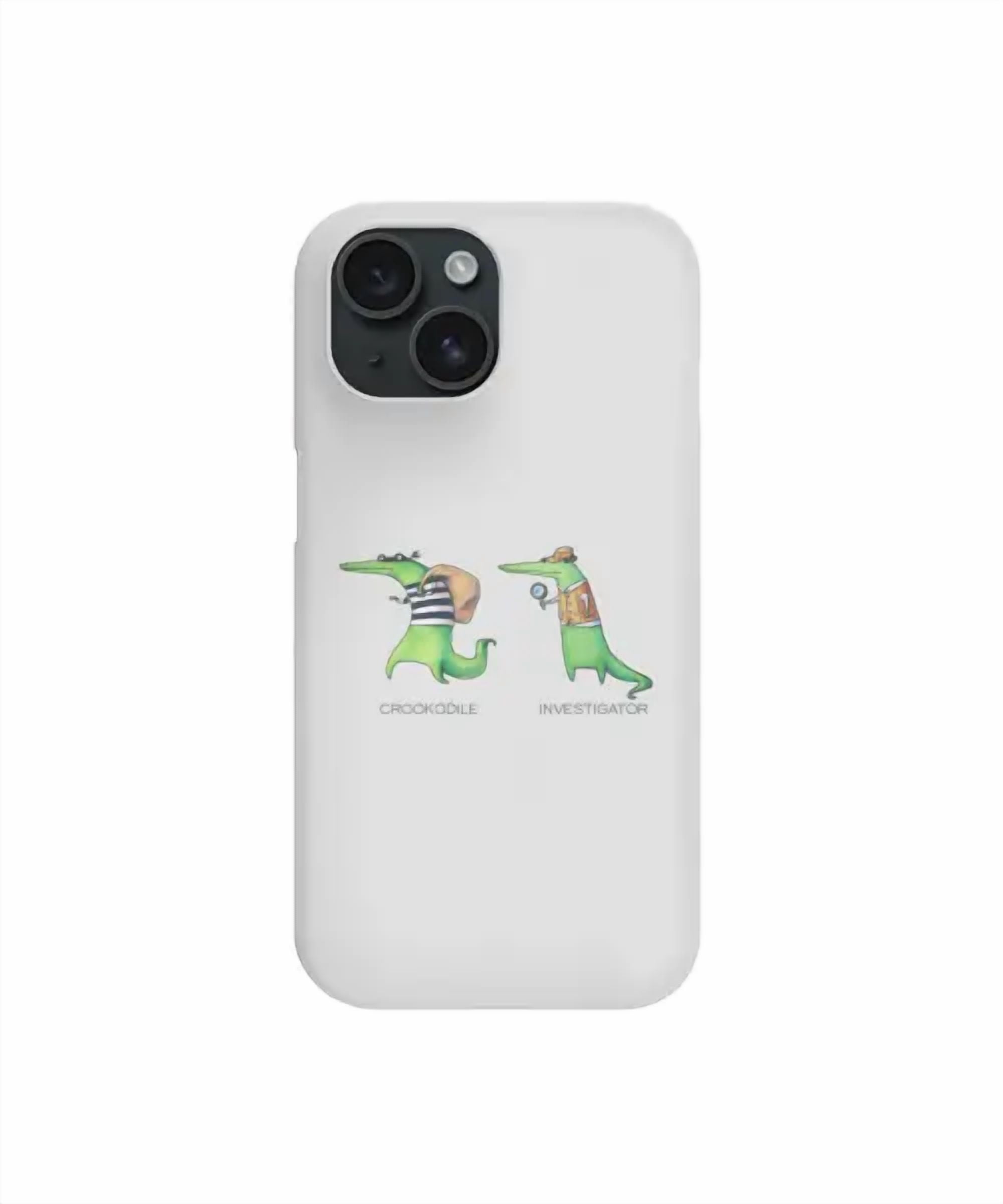 Crookodile Investigator Funny Animal Phone Case for iPhone 16 15 14 13 ...