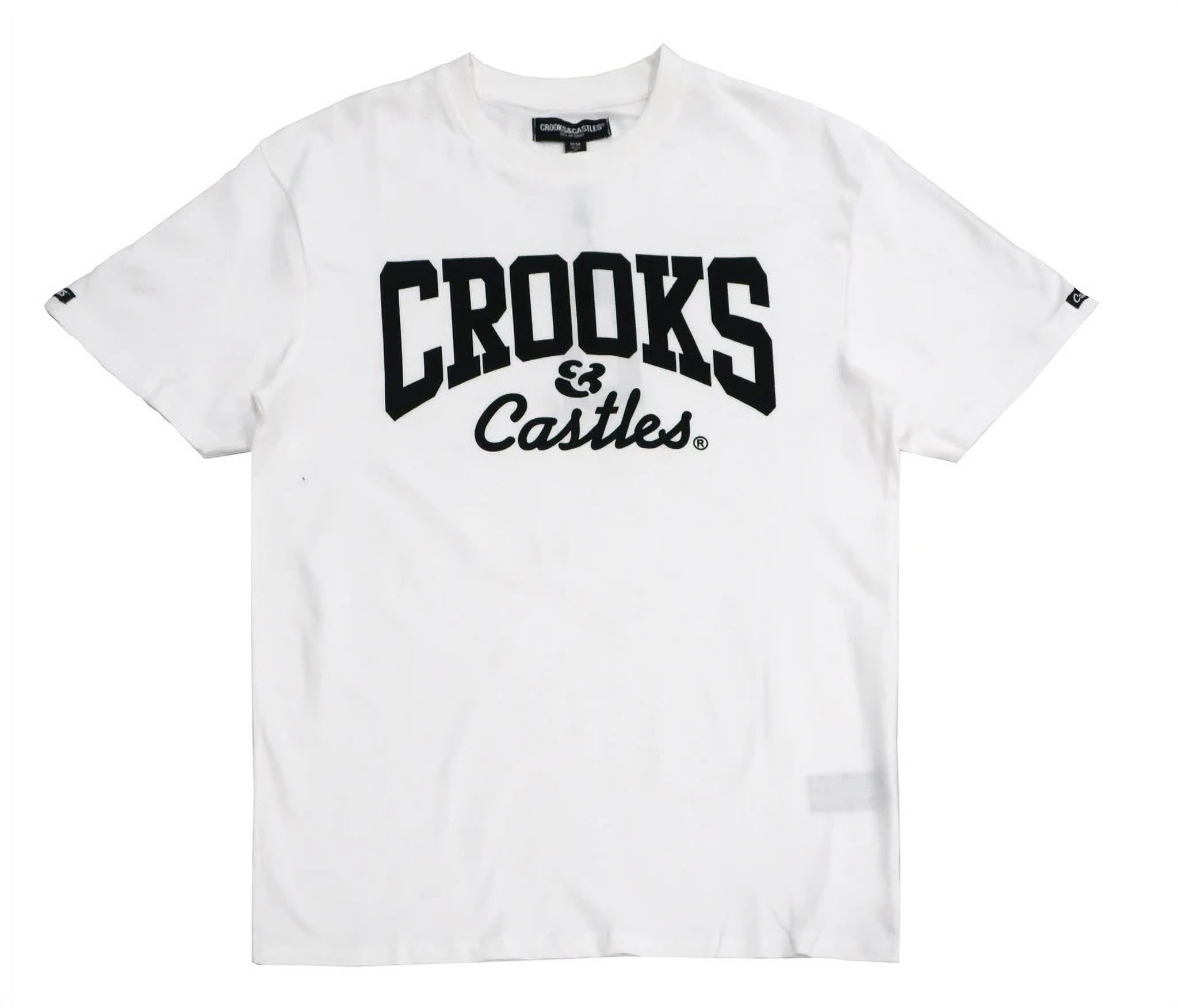 Crooks & Castles Men's Core Logo Graphic Tee T-Shirt (X-Large, White ...
