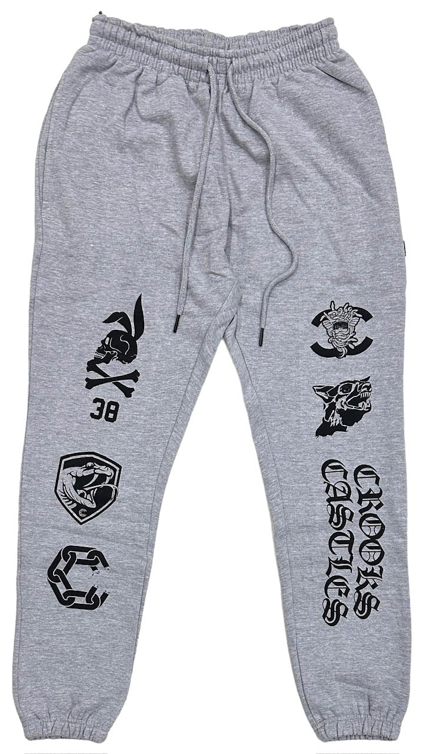Crooks & Castles Men's Emblem Logo Graphic Jogger Sweatpants in Heather ...
