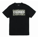 Crooks & Castles Men's Gothic Box Logo Graphic Tee T-Shirt (Large ...