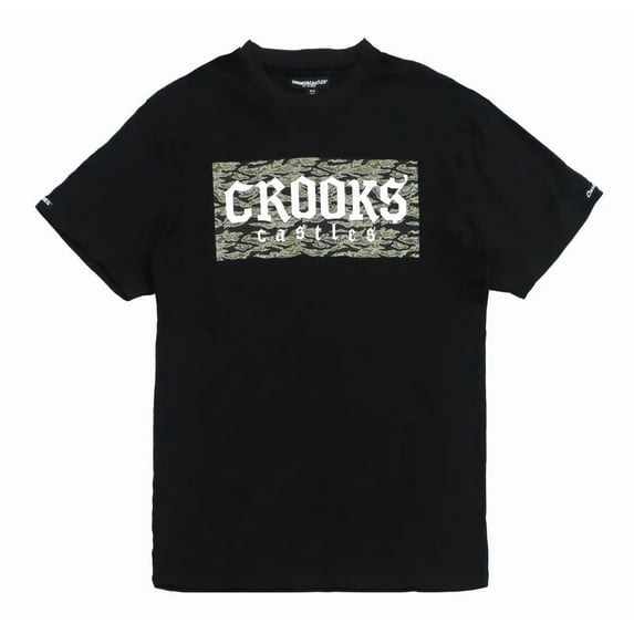 Crooks & Castles Men's Gothic Box Logo Graphic Tee T-Shirt (Large ...
