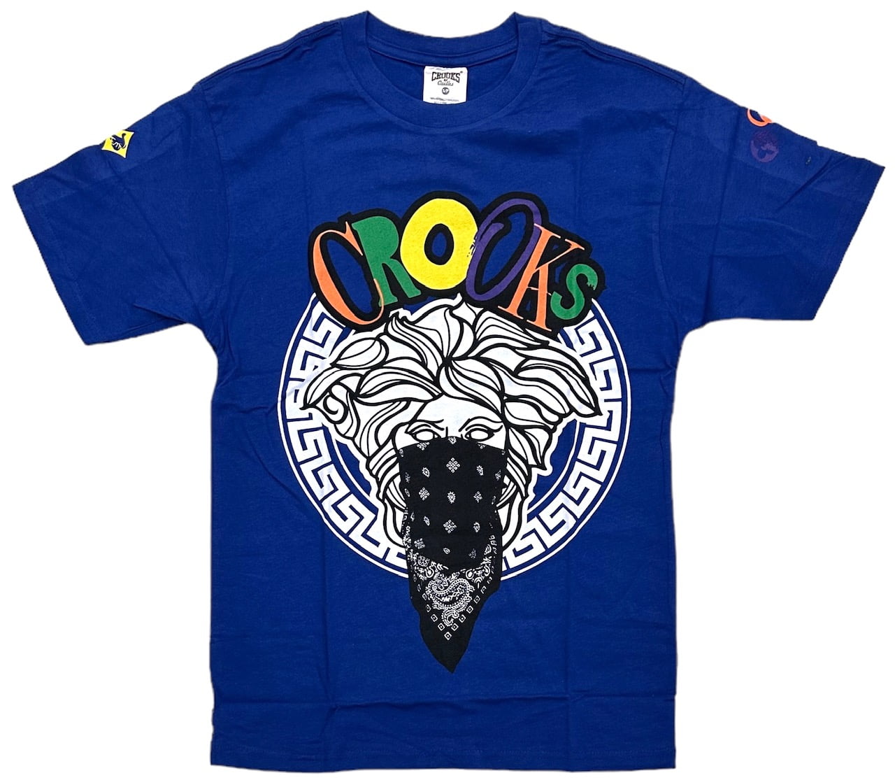 Crooks & Castles Men's T-Shirt Medusa Bandana Short Sleeve Tee (XX ...