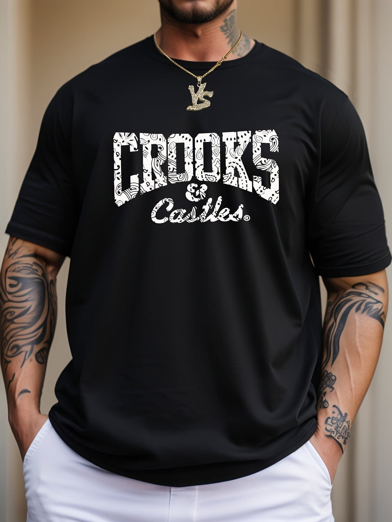 Crooks Graphic Men's Short Sleeve T-shirt, Comfy Stretchy Trendy Tees ...
