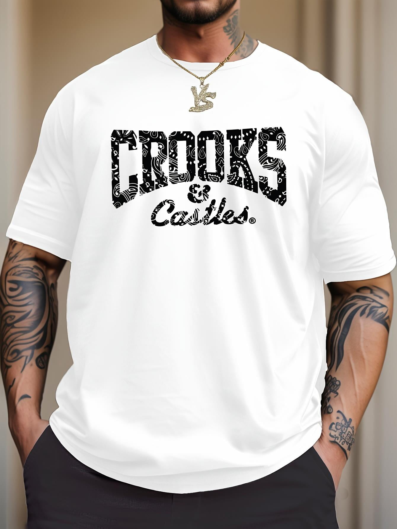 Crooks Graphic Men's Short Sleeve T-shirt, Comfy Stretchy Trendy s For ...
