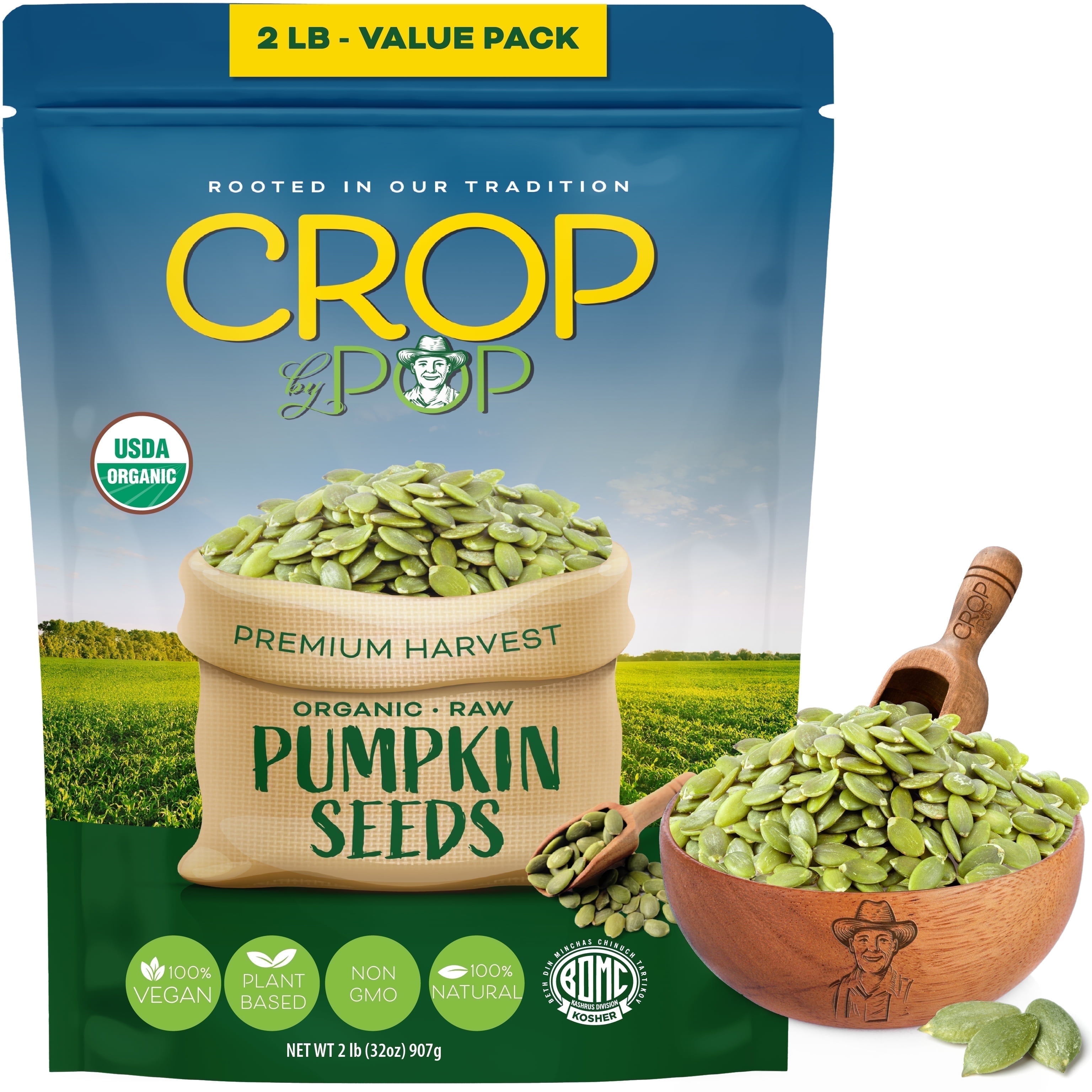 Crop By Pop - Organic Pumpkin seed USDA Organic Non GMO (32 Oz - 2 LB ...