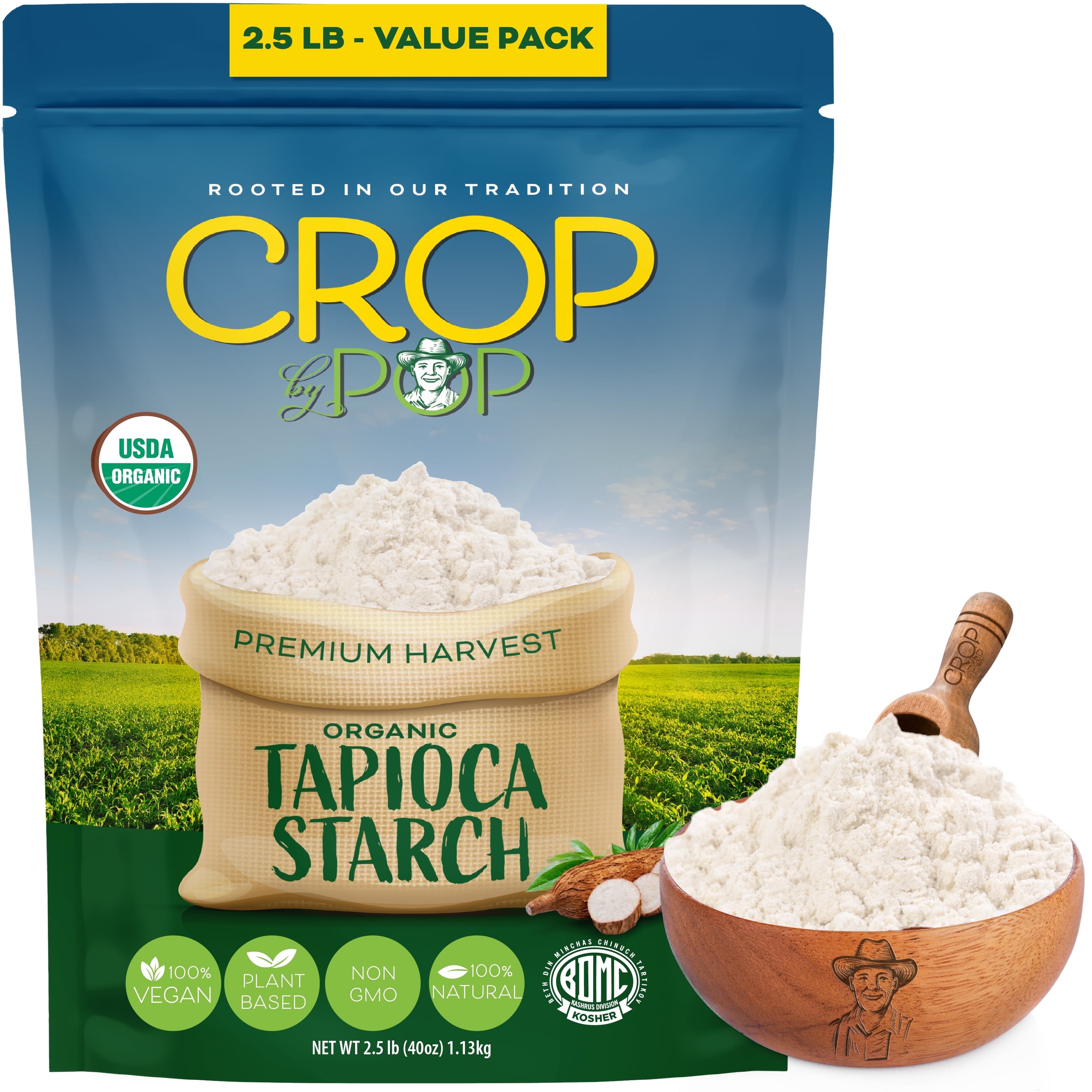 Crop By Pop - Organic Tapioca Starch USDA Organic Non GMO (40 oz 2.5 Lb ...