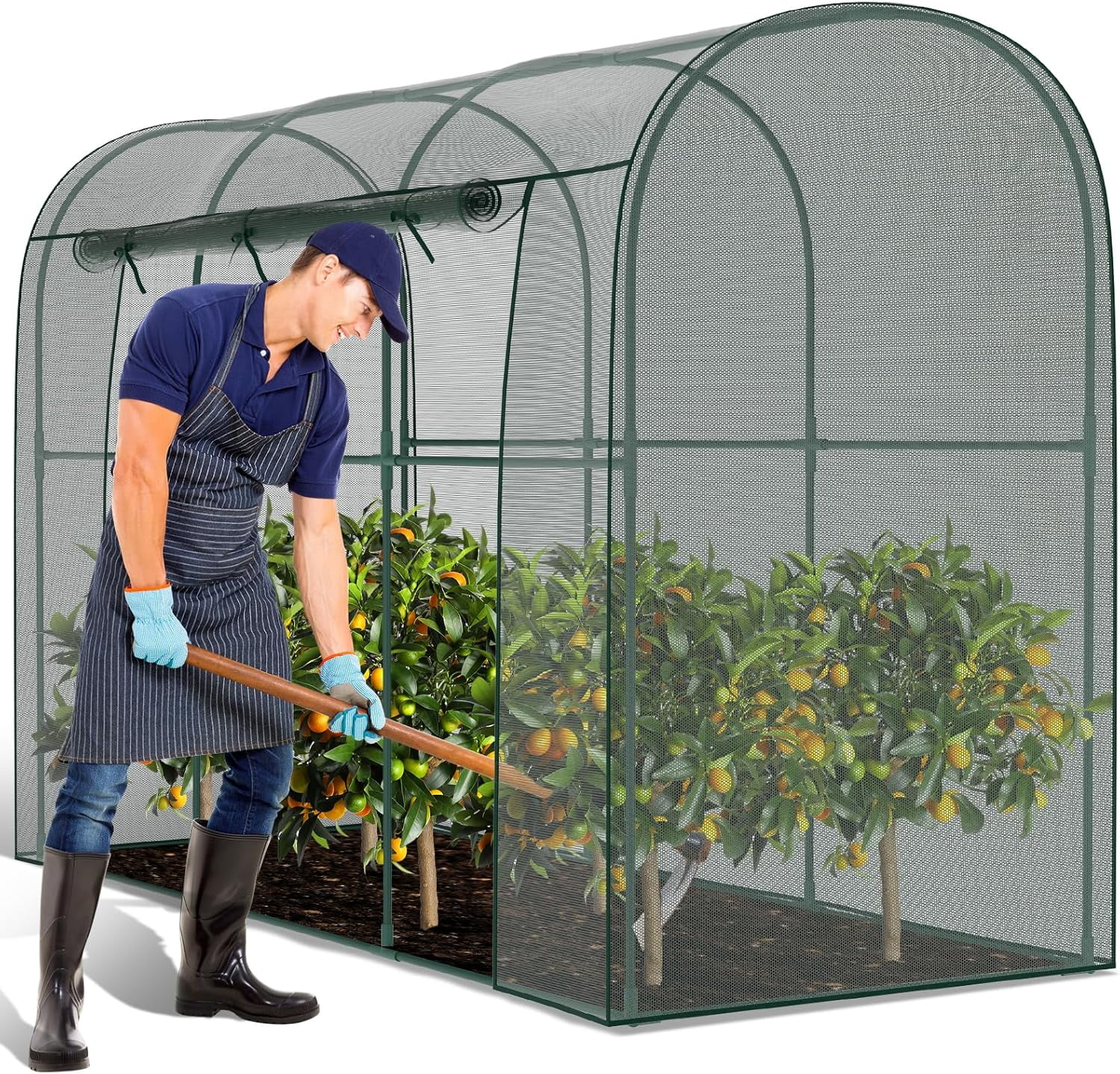 Crop Cages for Garden , 9.8x3.3x6 Ft Protection Netting Tent with ...
