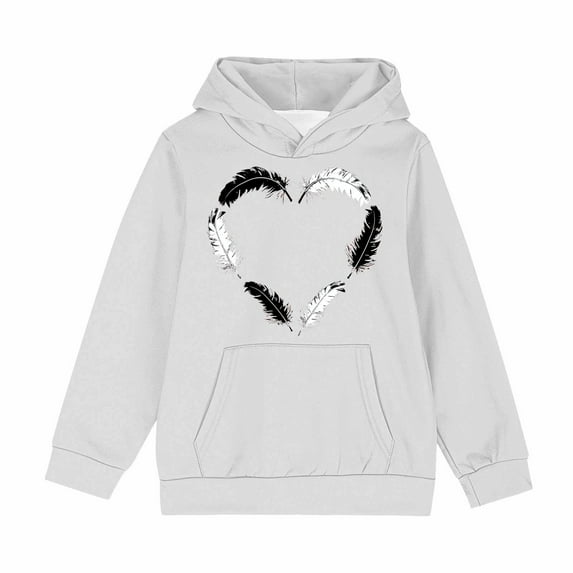 Crop Sweatshirts Pullover for Girls Cute Printed Long Sleeves Hoodies with Pocket Casual Crew ...